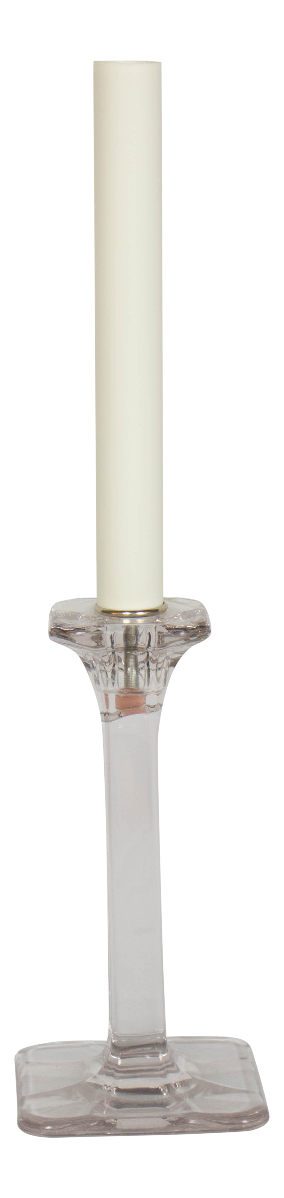 Custom Single Glass Candlestick Lamp | Chairish