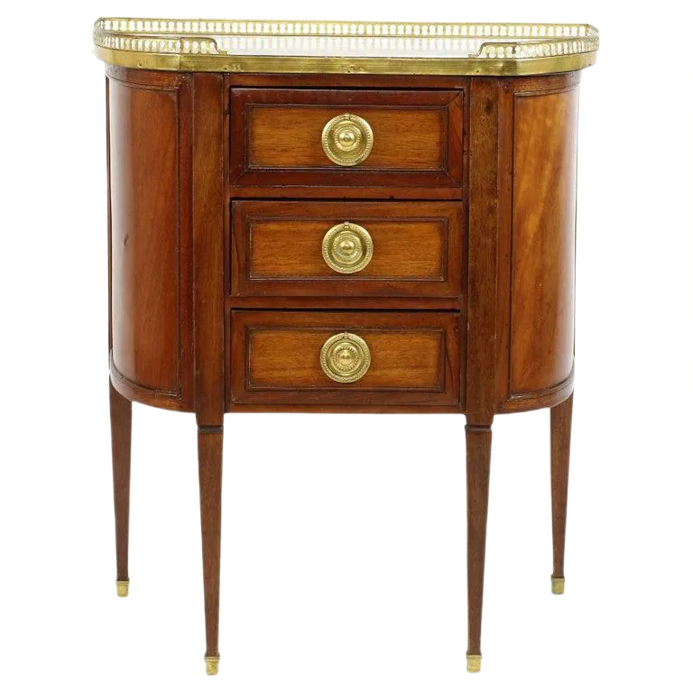 Small Louis XVI Demilune Chest in Walnut | Chairish
