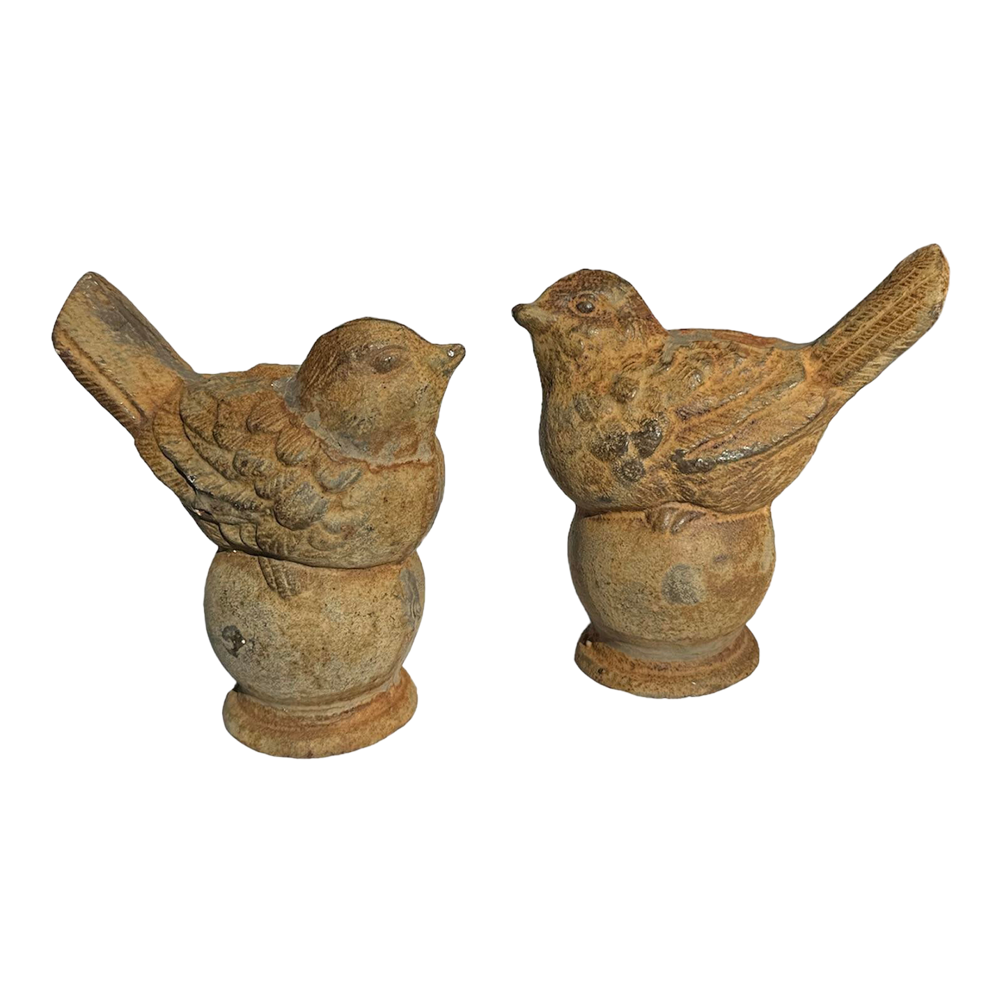 Vintage Cast Iron Bird Figurines Set of 2 | Chairish