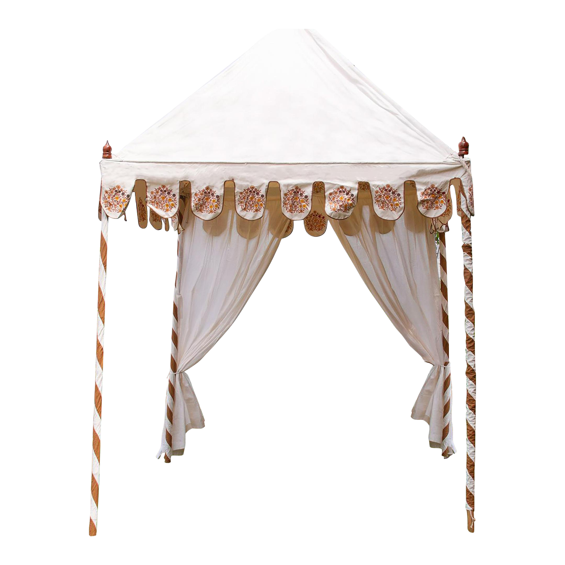 Floral Marigold Blockprint Indian Canopy Tent | Chairish