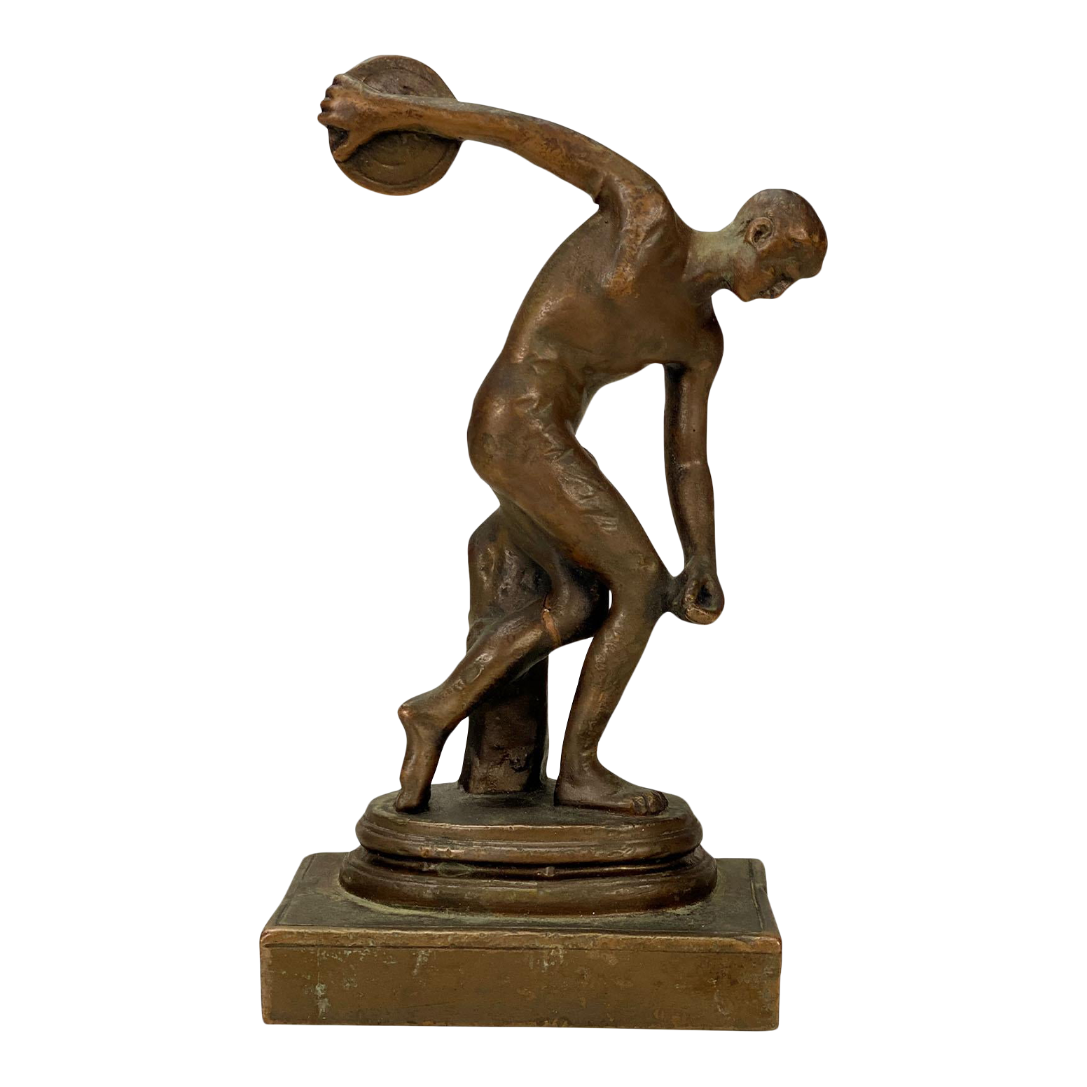 Vintage Discobolus of Myron Disc Thrower Copper Plated Sculpture | Chairish