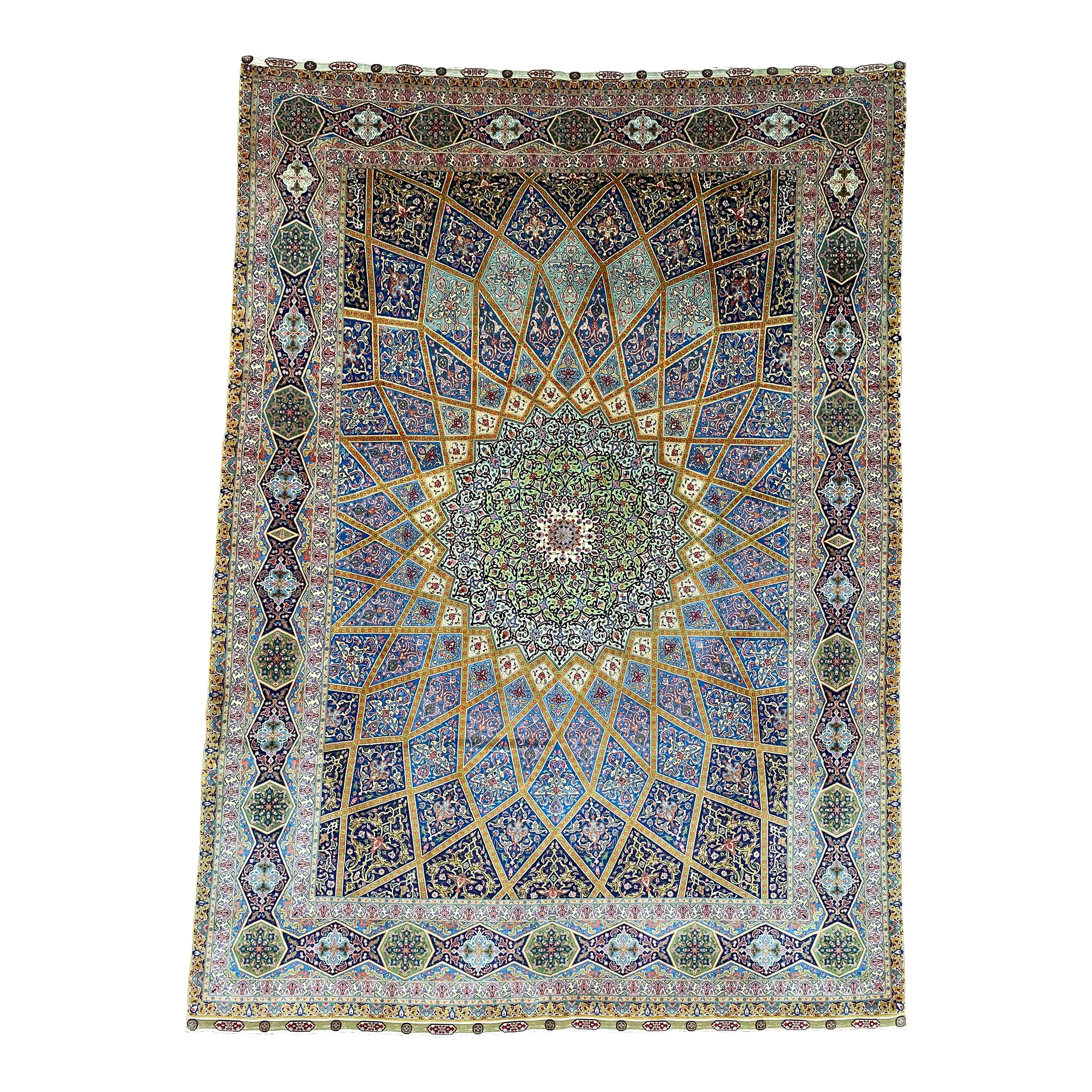 1970s Old Masterpiece Tabriz Rug 10 X 13 | Chairish