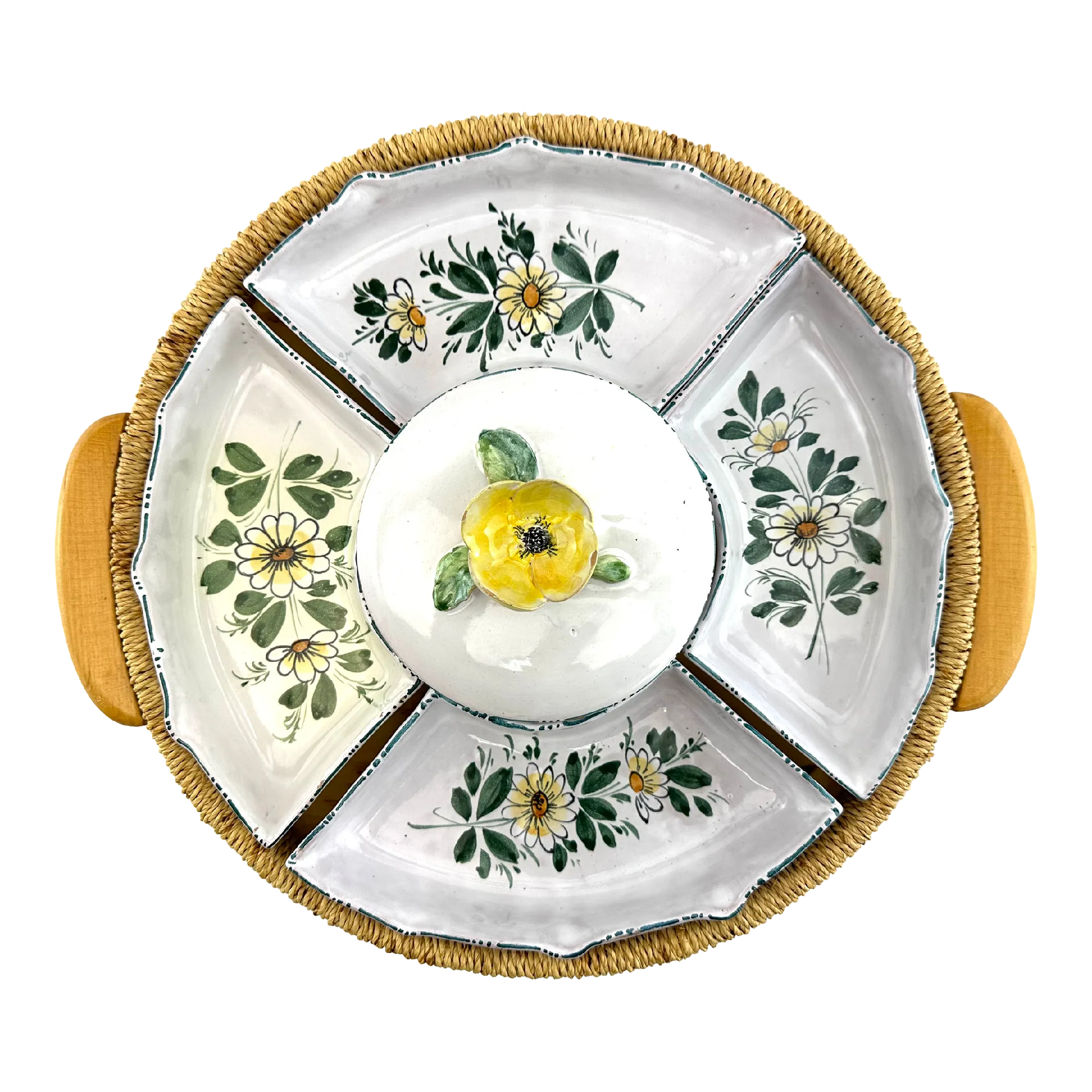 1960's Mid Century Hand Painted Italian Divided Serving Dish With ...