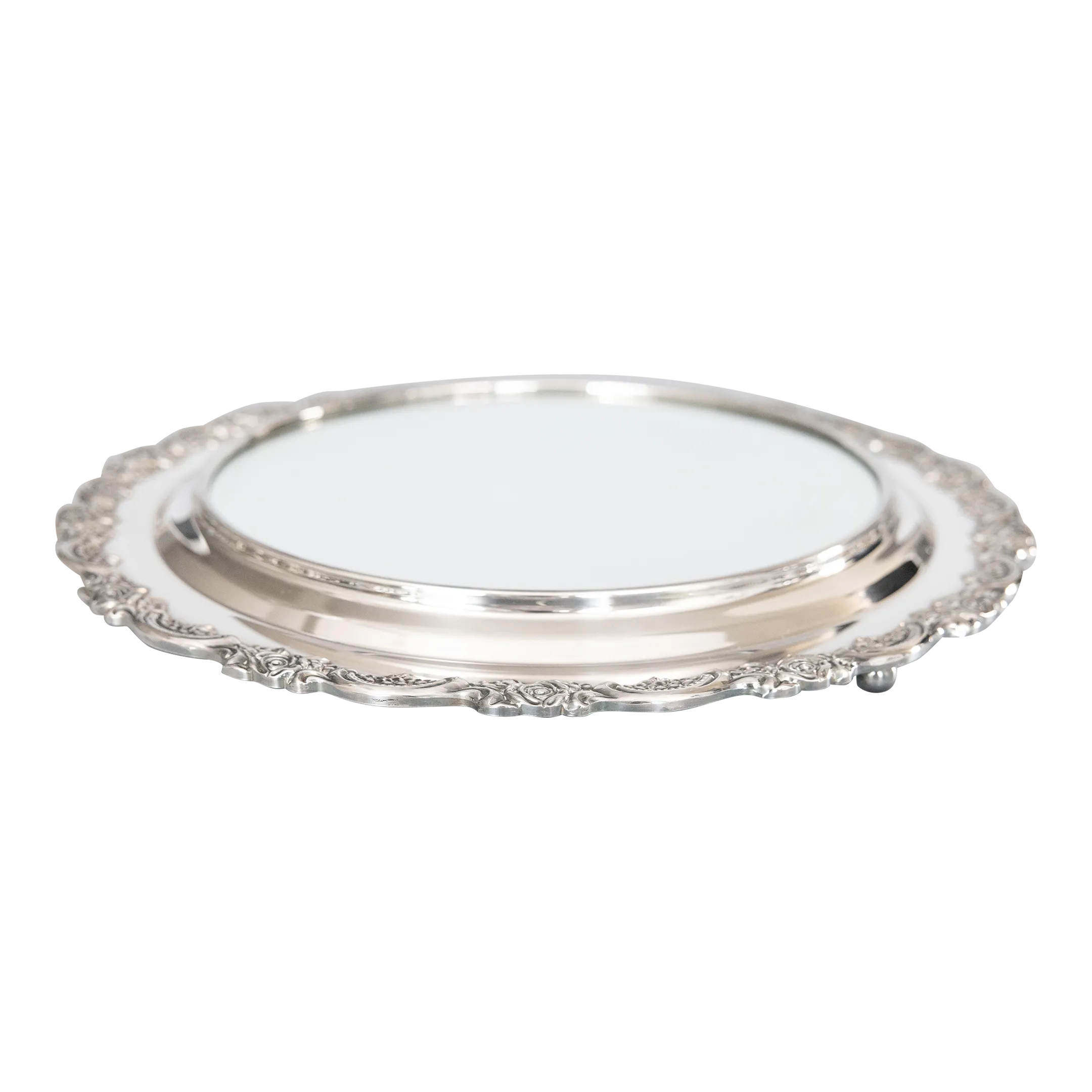 Vintage Silver Plate Mirror Plateau Tray | Chairish
