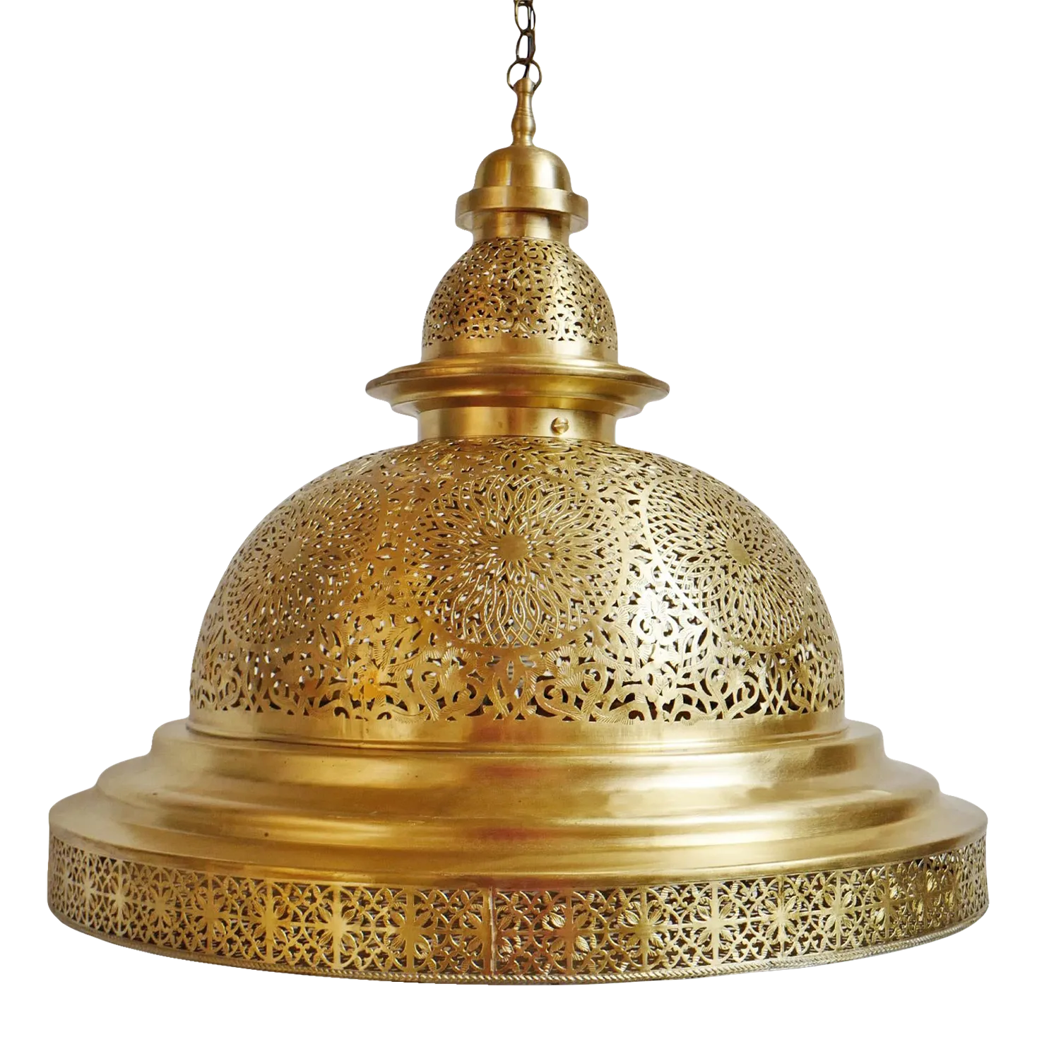 Contemporary Brass Bell Pendant Light Large | Chairish