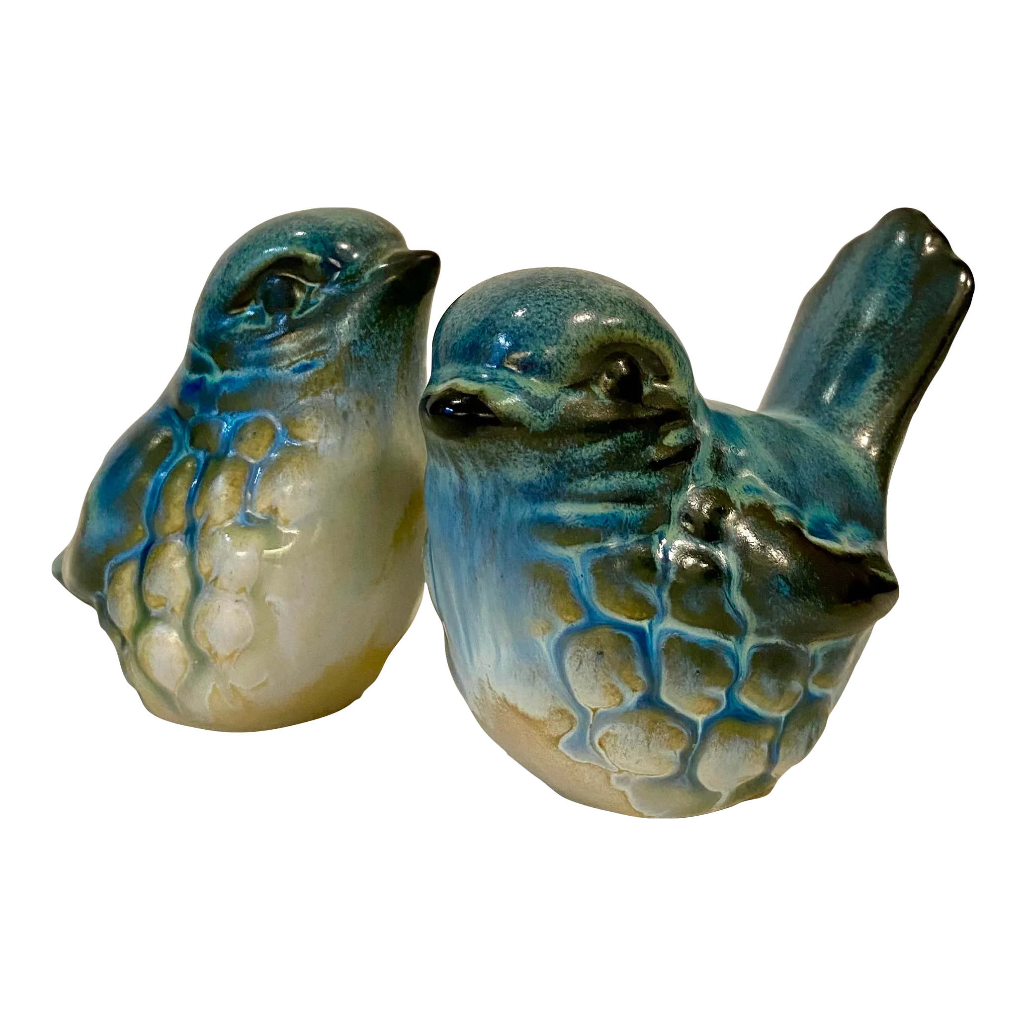 Vintage Late 20th Century Howard Pierce Porcelain Blue Birds - A Pair ...