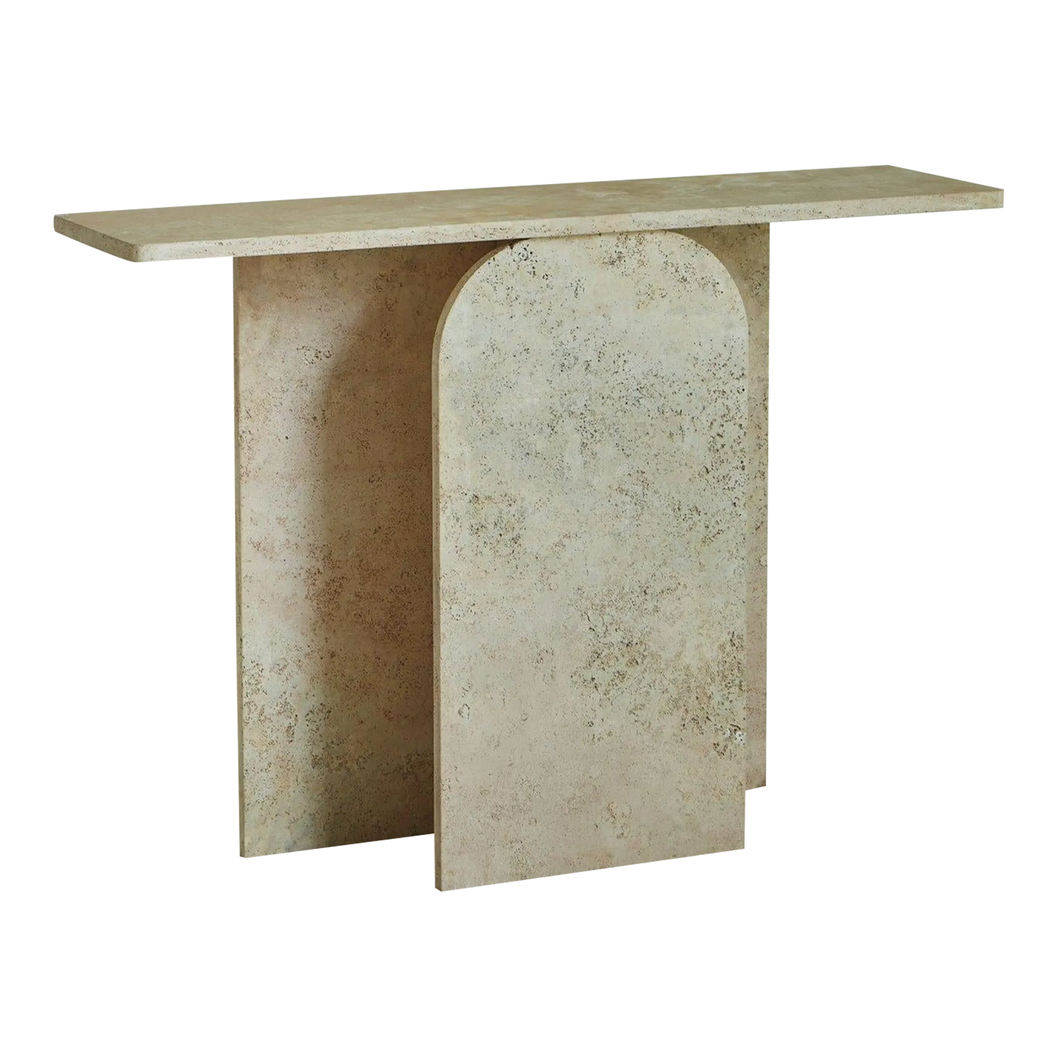 Arc Console in Peachy Travertine by South Loop Loft | Chairish