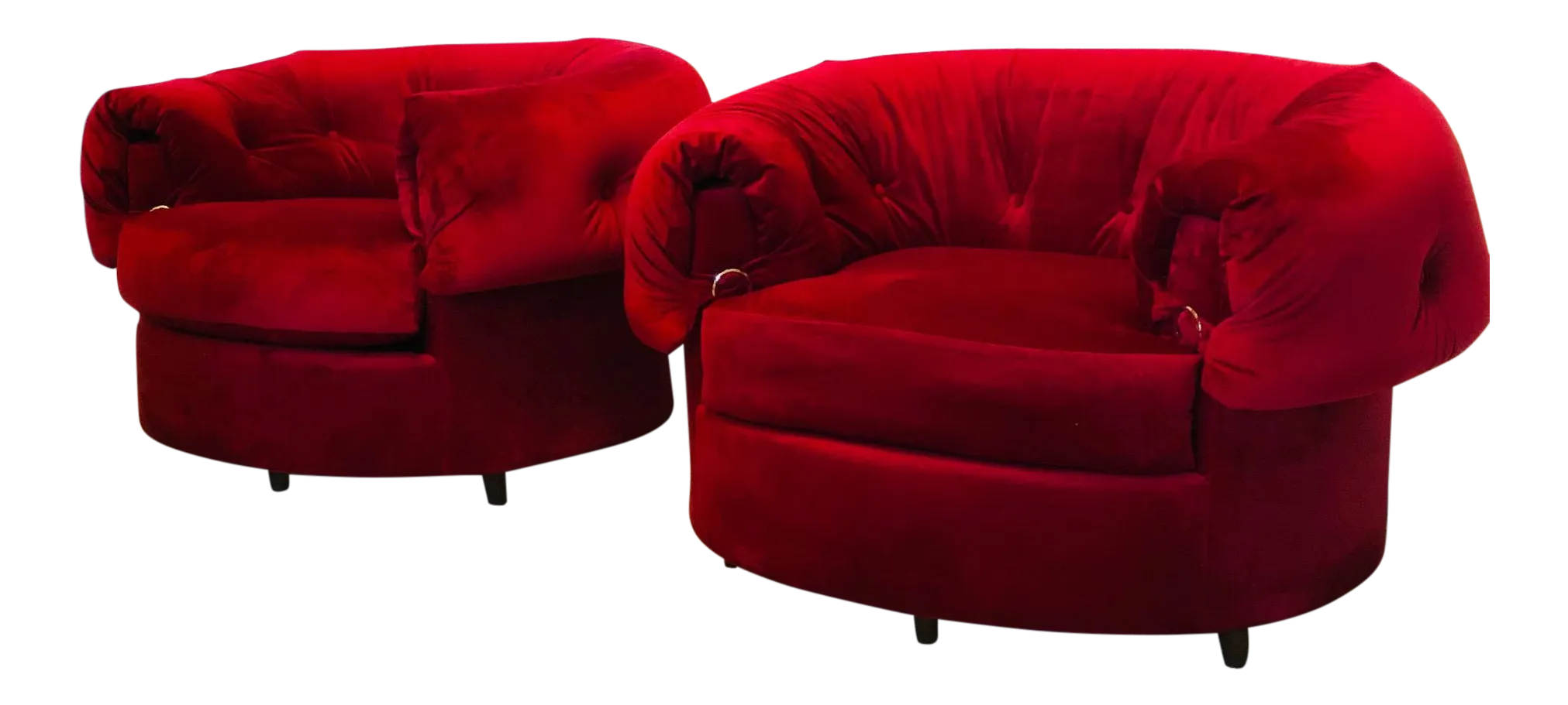 Jean Royere Style Lounge Chairs - a Pair | Chairish