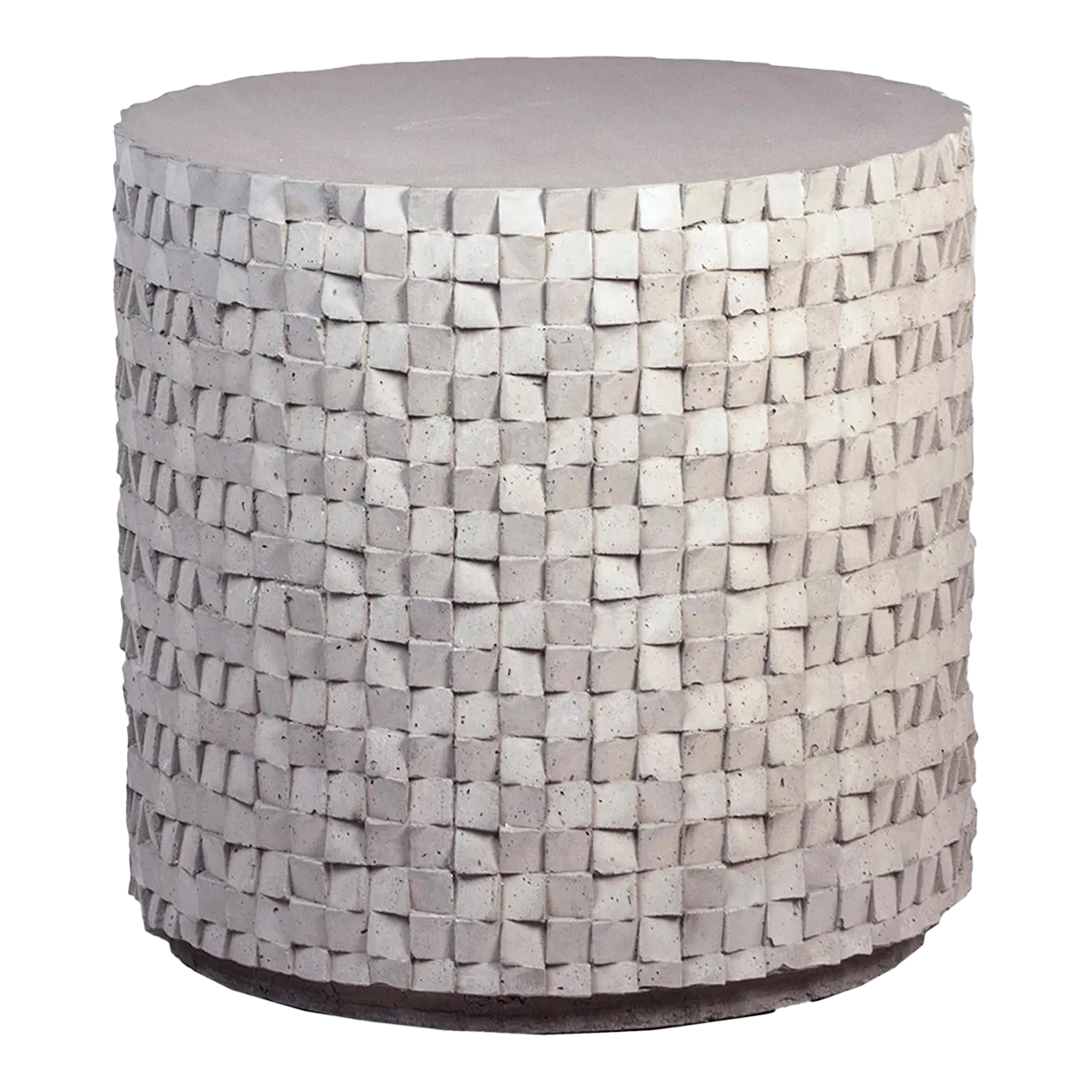 Jenga Outdoor Round Side Table | Chairish