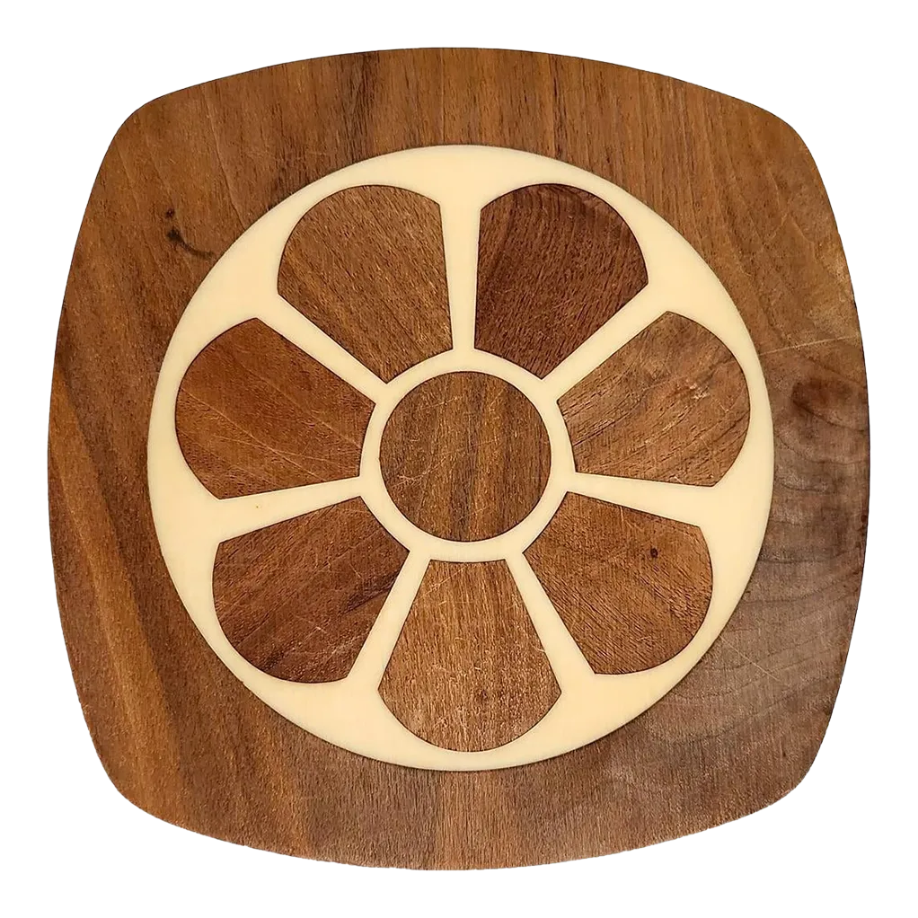 1970s Teak Wood Wall Hanging Trivet With Resin Inlay by Gladmark of ...