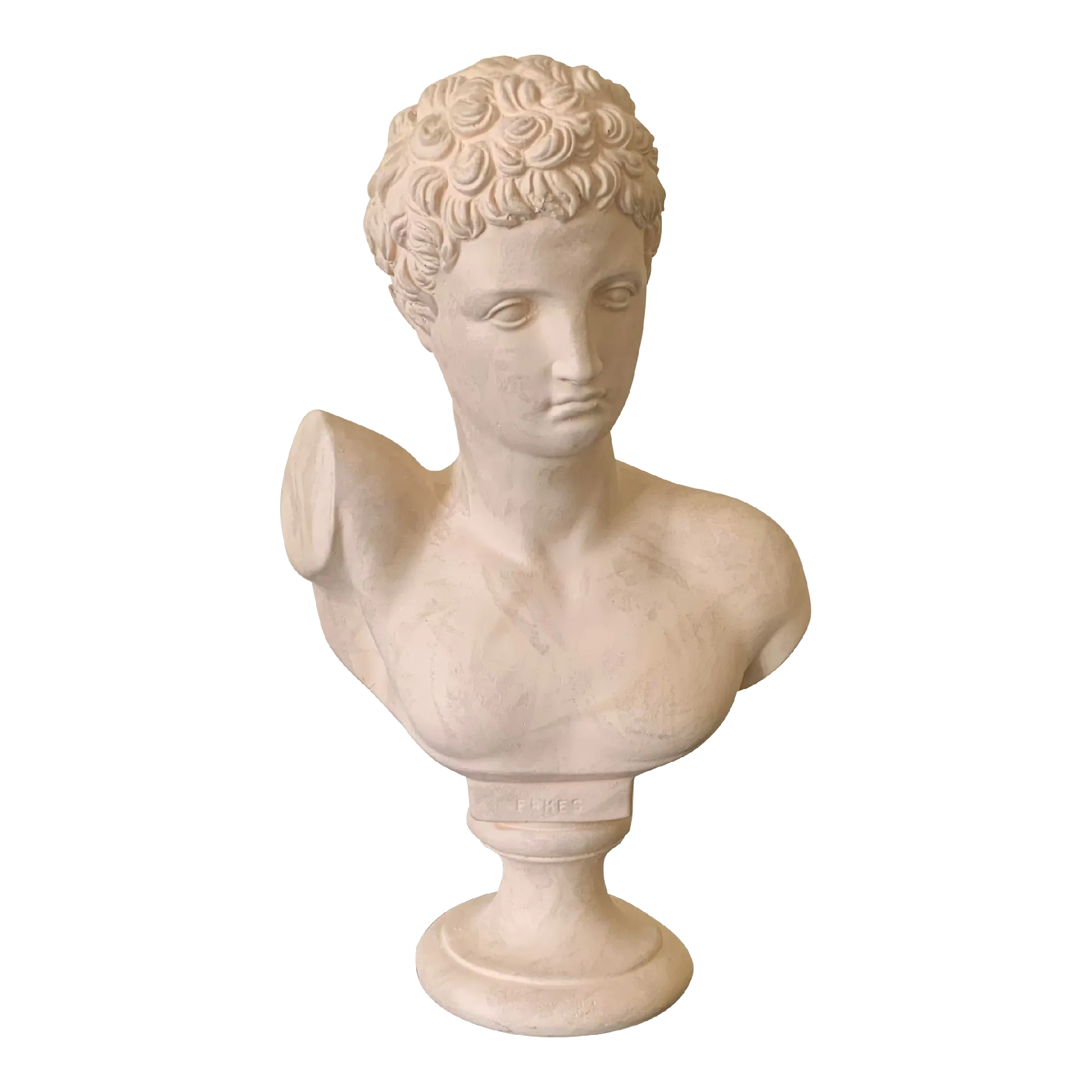 Vintage Classical Plaster Male Bust of Hermes Sculpture | Chairish