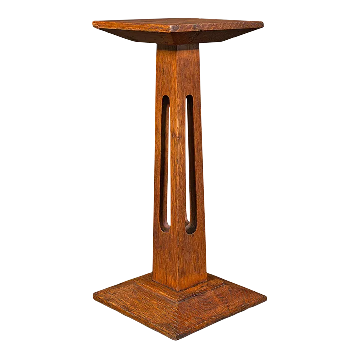 1900s Victorian Small Antique Display Pedestal, English, Oak ...