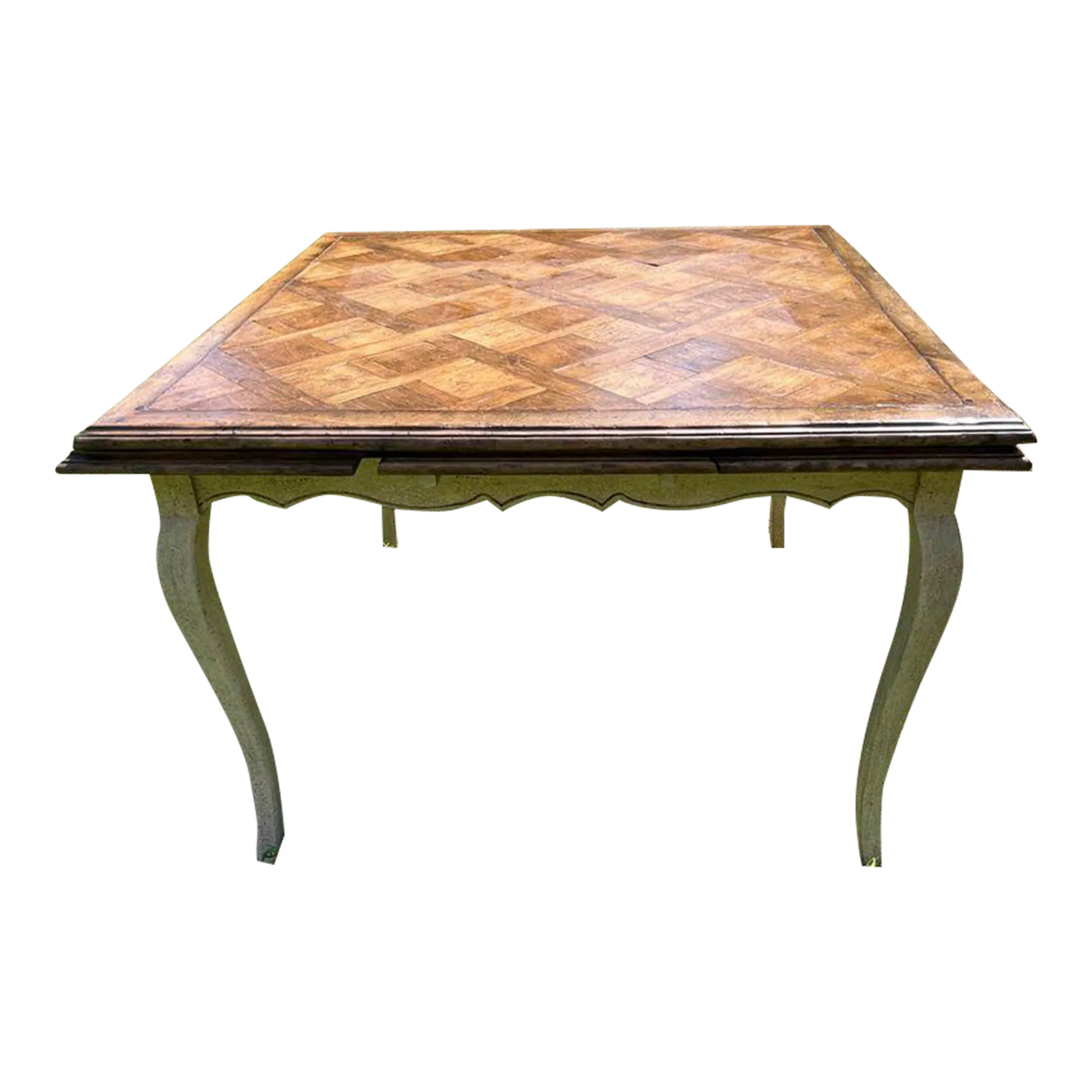 French Provincial Style Distressed Painted Fruitwood Top Draw Leaf ...