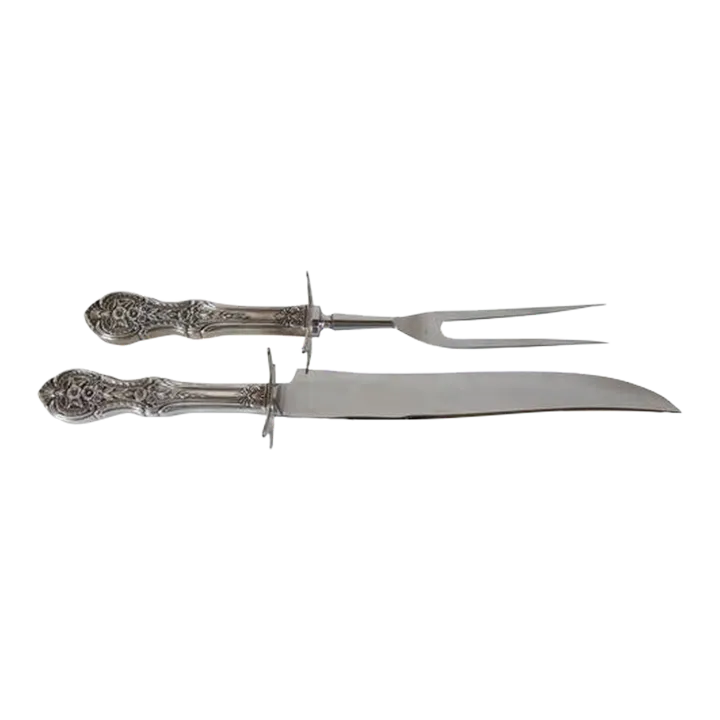 1920s Sterling Handle Carving Set- 2 Pieces | Chairish
