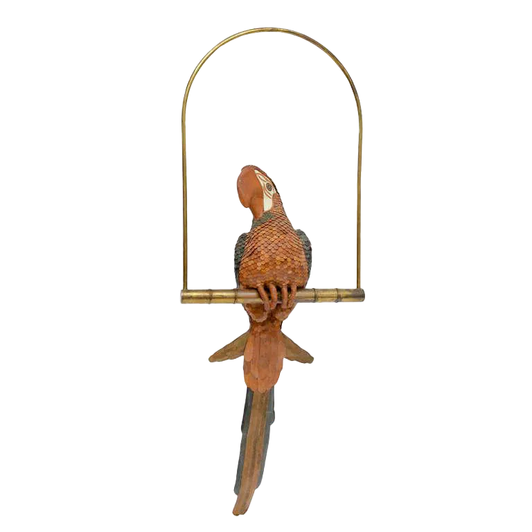 Vintage Leather Parrot by Federico | Chairish