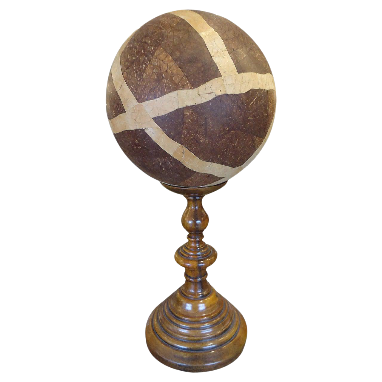 Masculine Wooden Orb/Globe on Custom Stand | Chairish