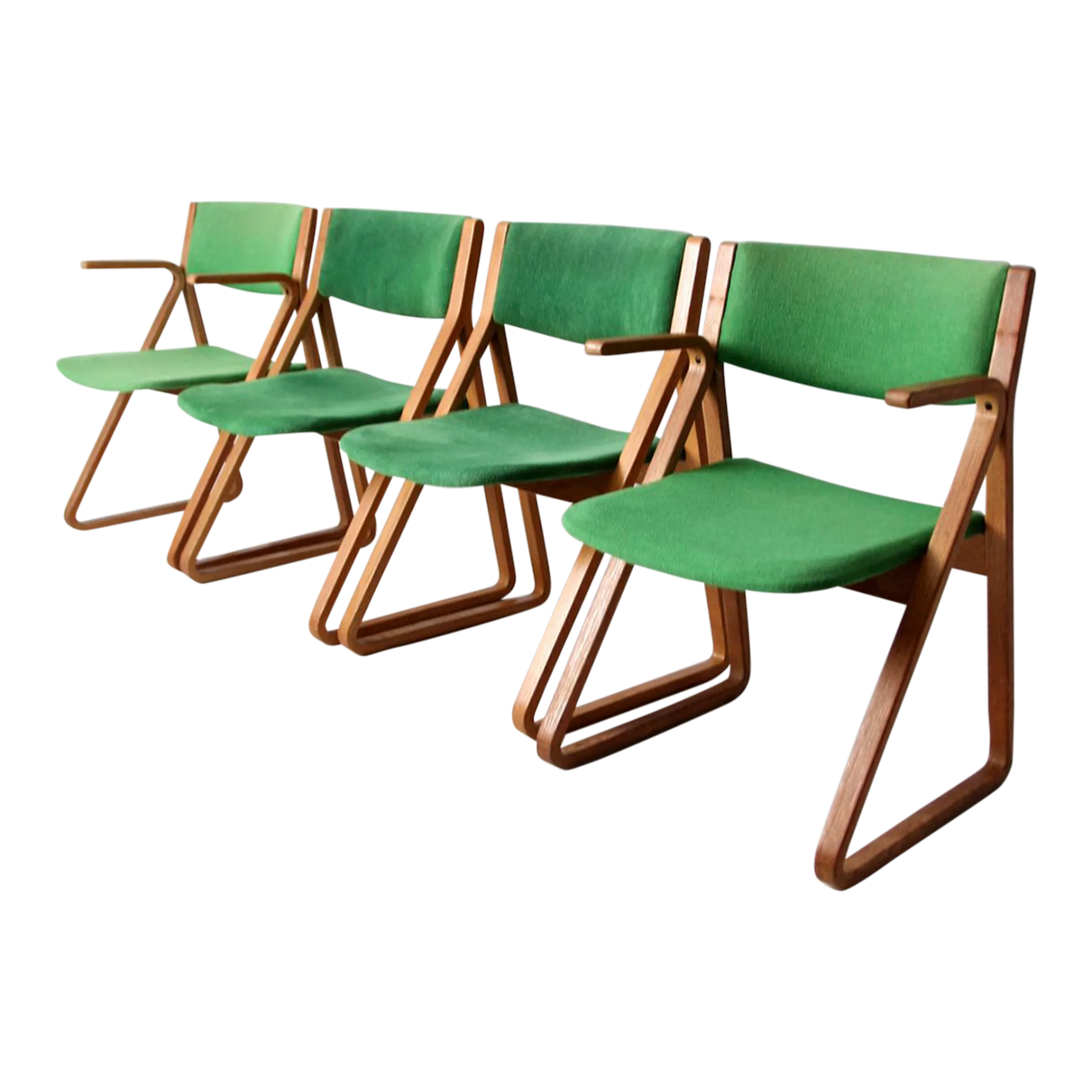 Stow Davis "Triangle" Chairs Set of 4 | Chairish