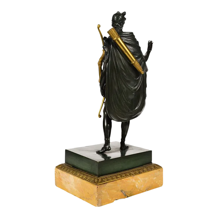 Antique Patinated Green Bronze Sculpture of Apollo | Chairish