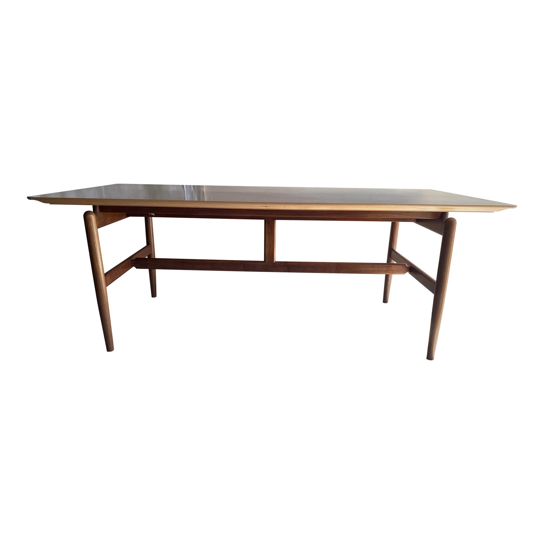 1990s Finn Juhl Floating Top Dining Table for Baker Teak Maple | Chairish