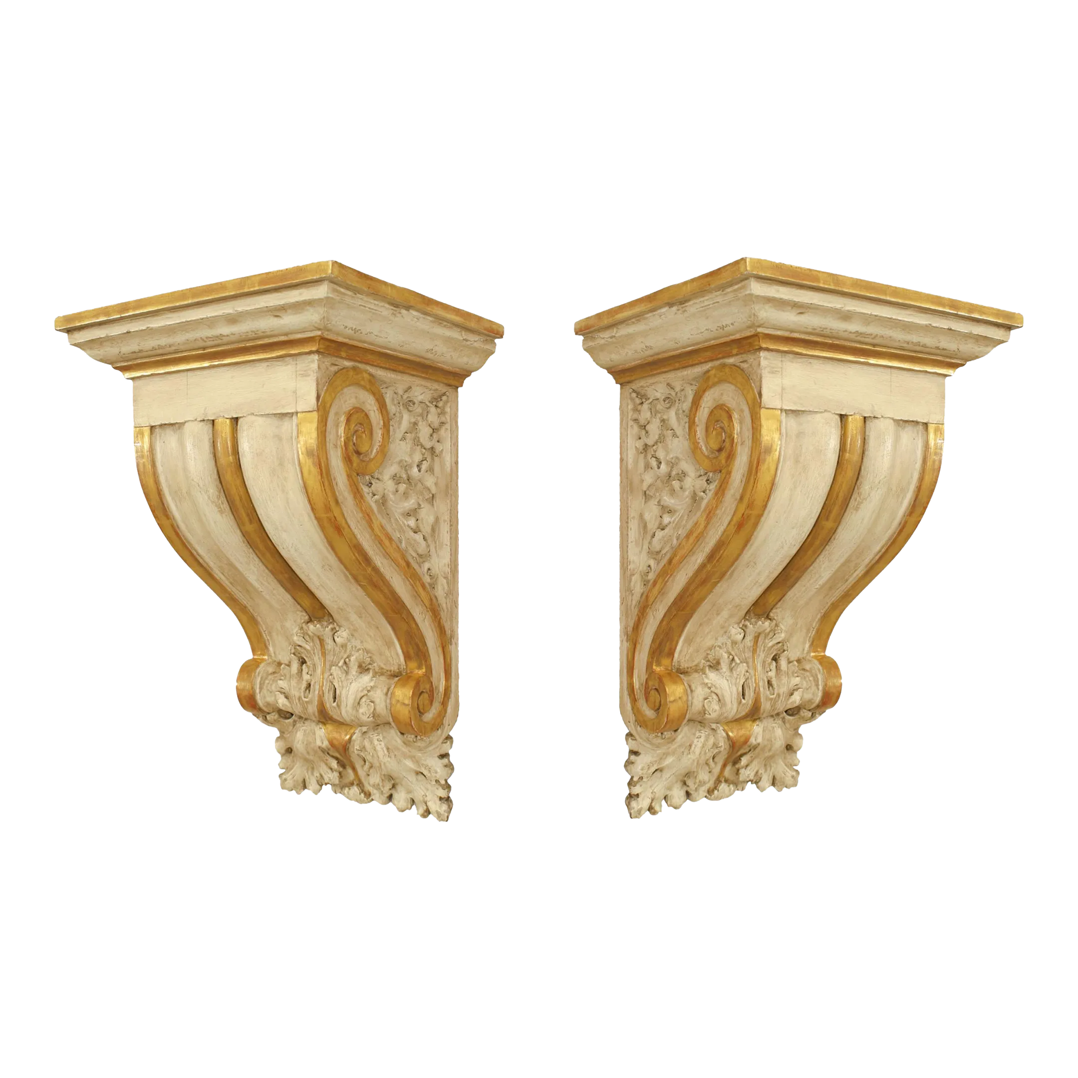 Italian Neo-Classic Gilt Wall Shelves - a Pair | Chairish