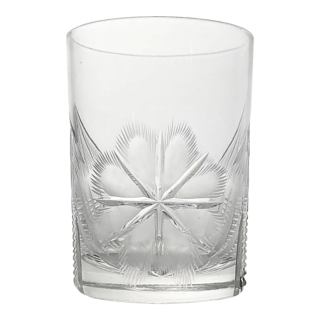 1960s “Flower & Fan” Cut Crystal Old Fashioned Glasses | Chairish