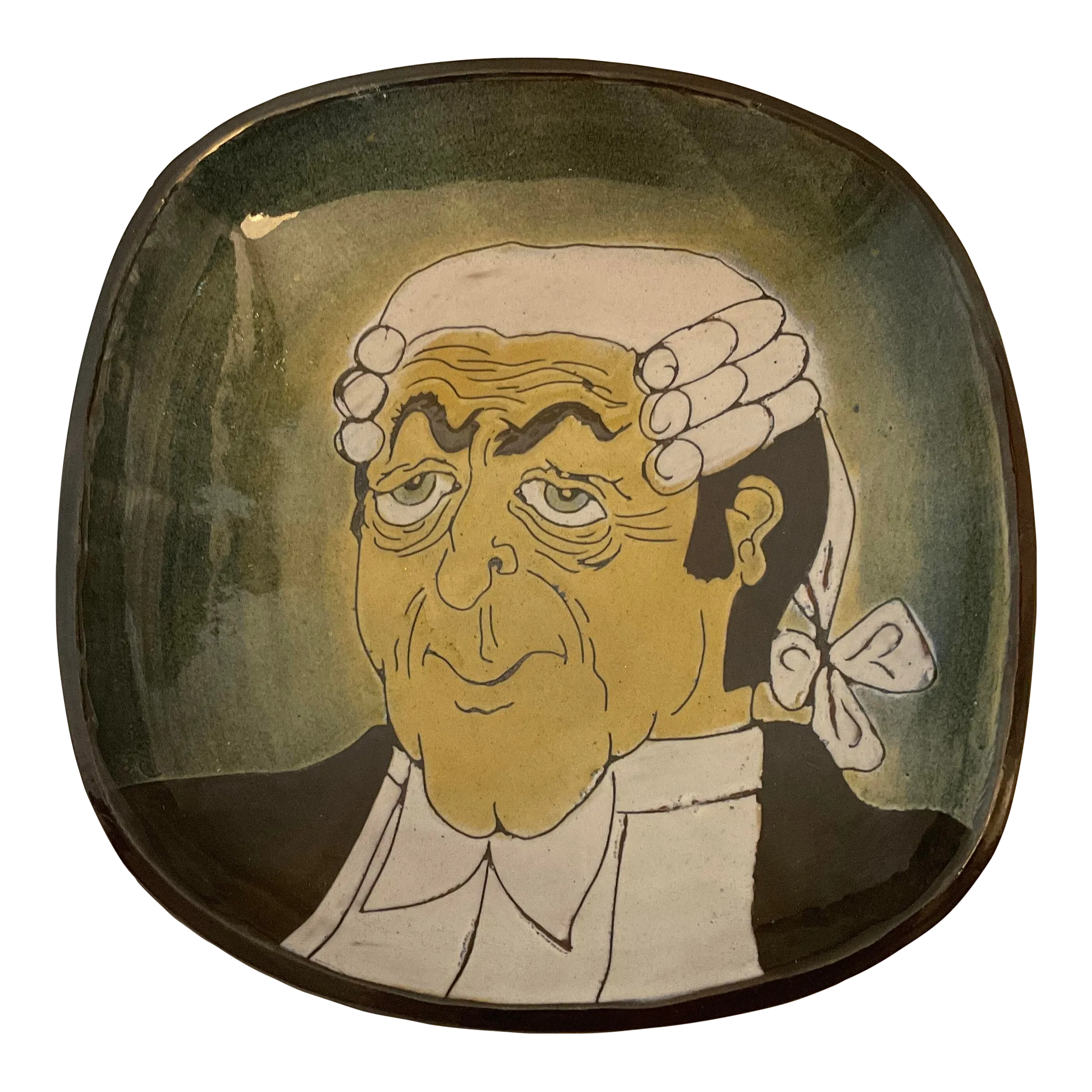 1960’s English Chelsea Pottery Earthenware Glazed Footed Dish Barrister ...