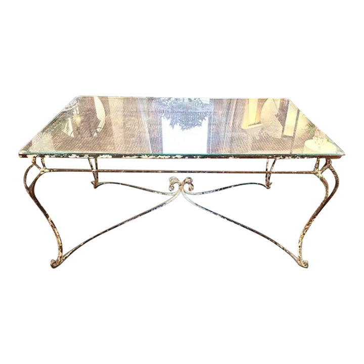 Antique Glass + Iron Table Paris Circa 1920"s | Chairish