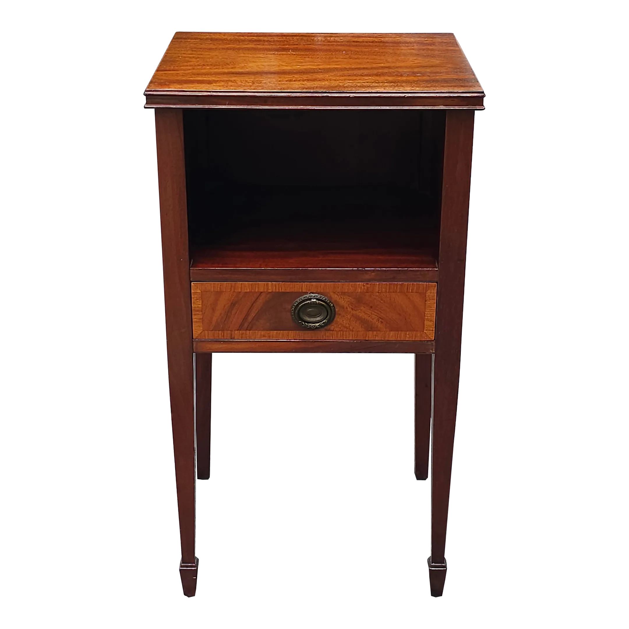Georgian Style Mahogany Two-Tier Single Drawer BedSide Table | Chairish