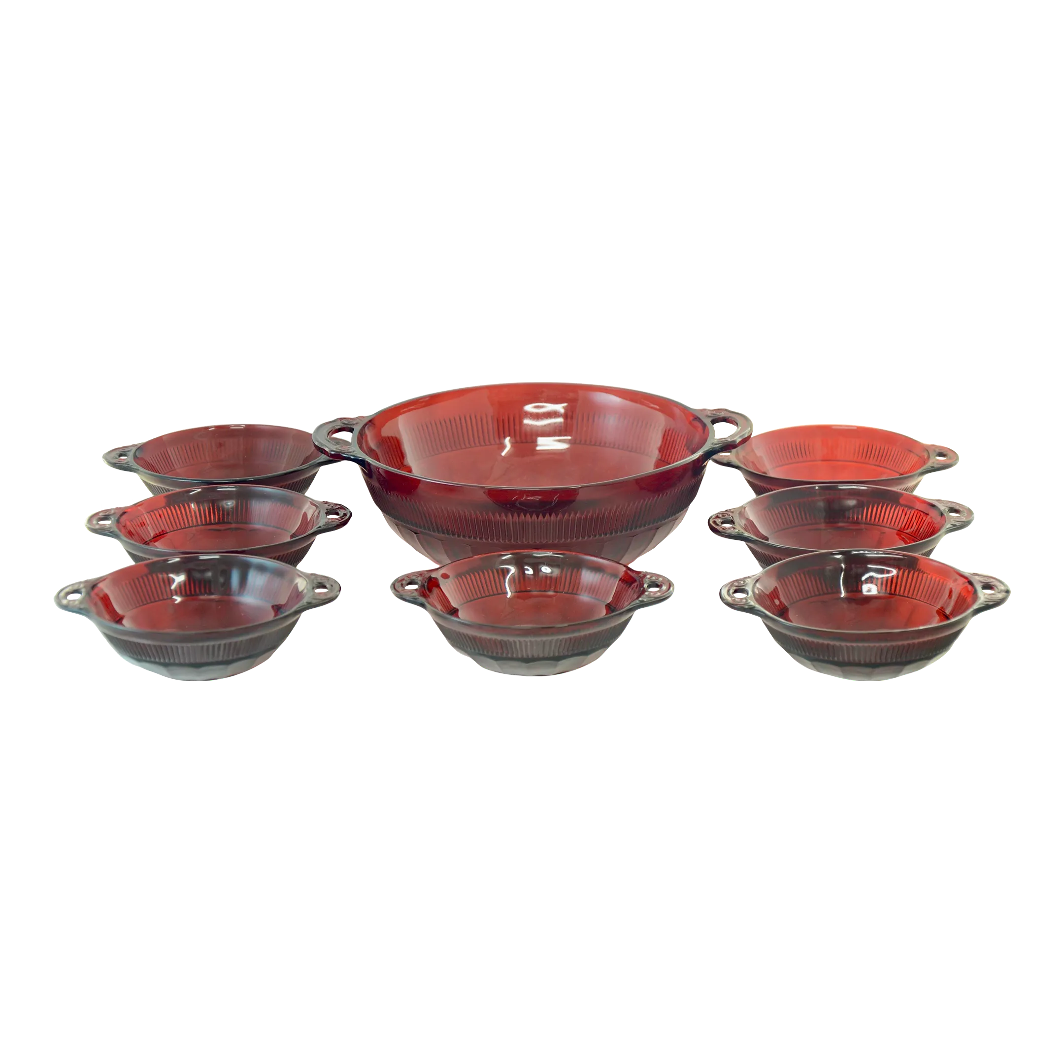 Ruby Red Glass Bowls – Set of 8 | Chairish