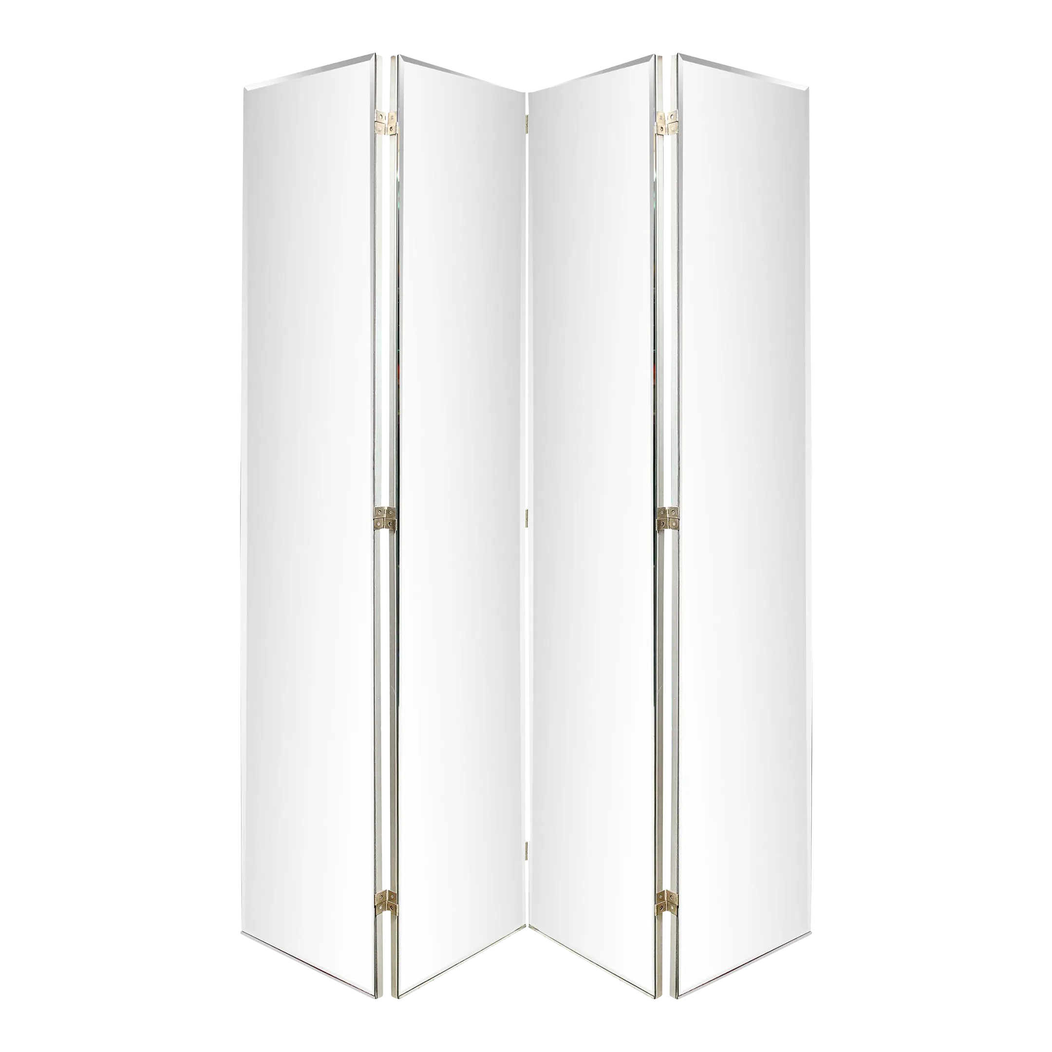 Mid-Century Modern Monumental Four Panel Mirrored Screen | Chairish
