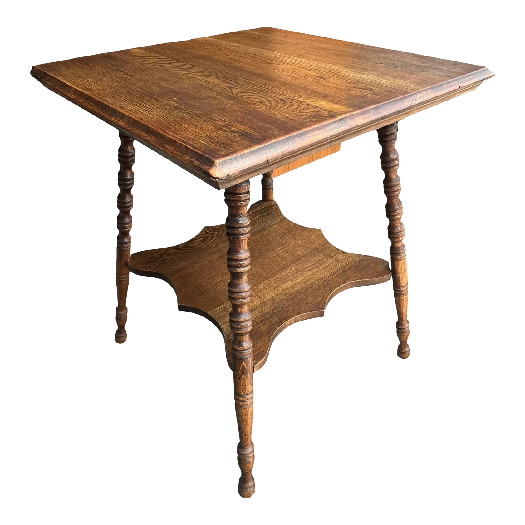 Late 19th Century Early American Antique Tiger Oak Two Tiered Side ...