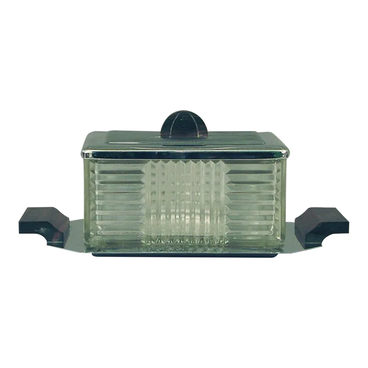 1920s High Style French Art Deco/Moderne Glass Box and Tray | Chairish