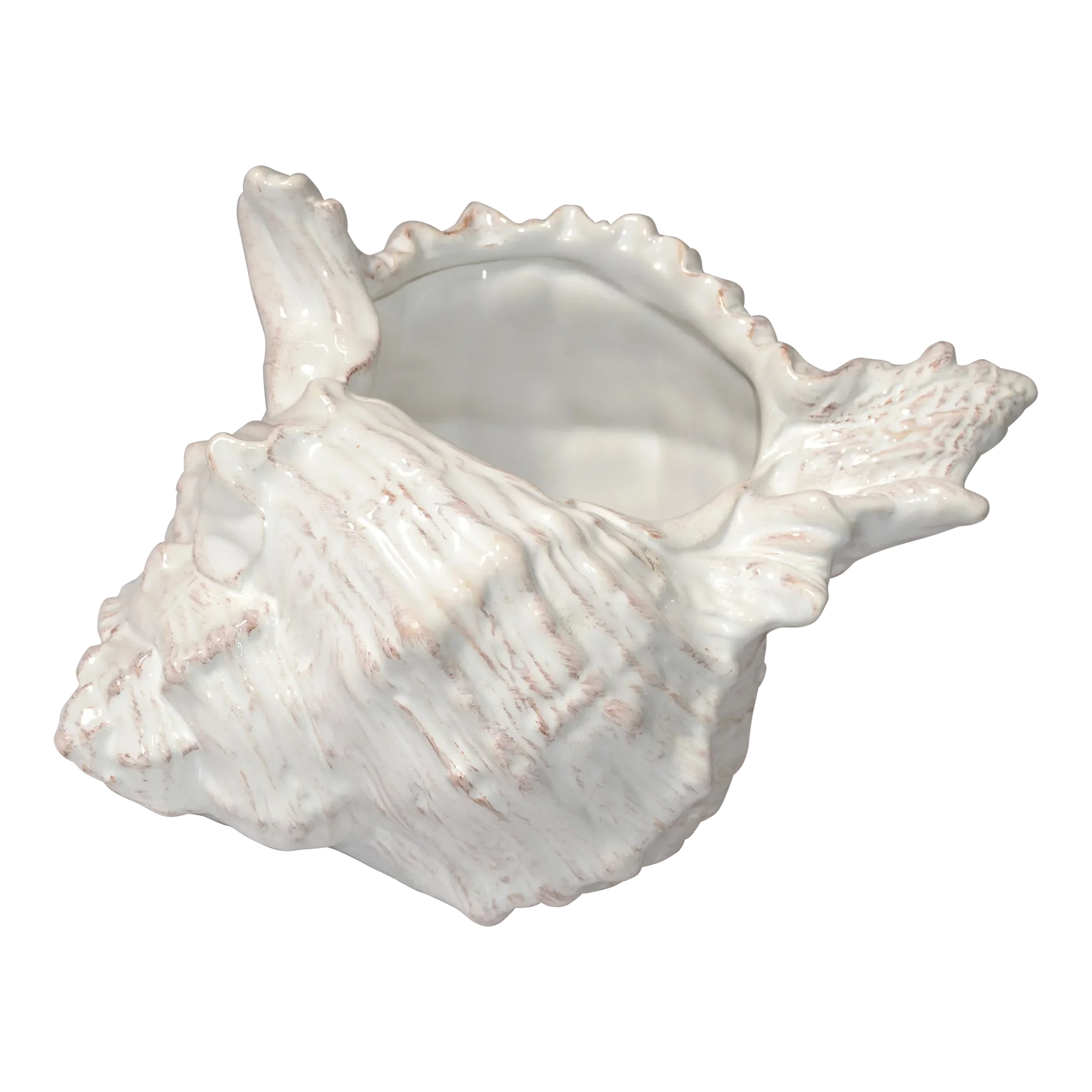 1980s Italian Regency Terra Cotta Glazed Sea Shell Planter Sculpture ...