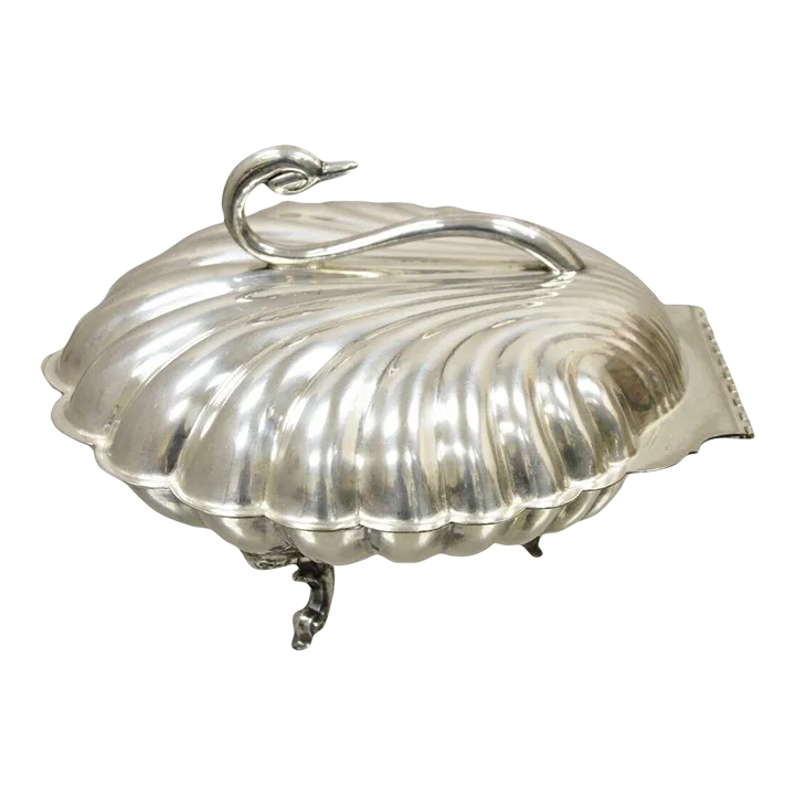 Vintage Leonard Silverplate Clam Shell Form Silver Plated Hinged Warmer ...