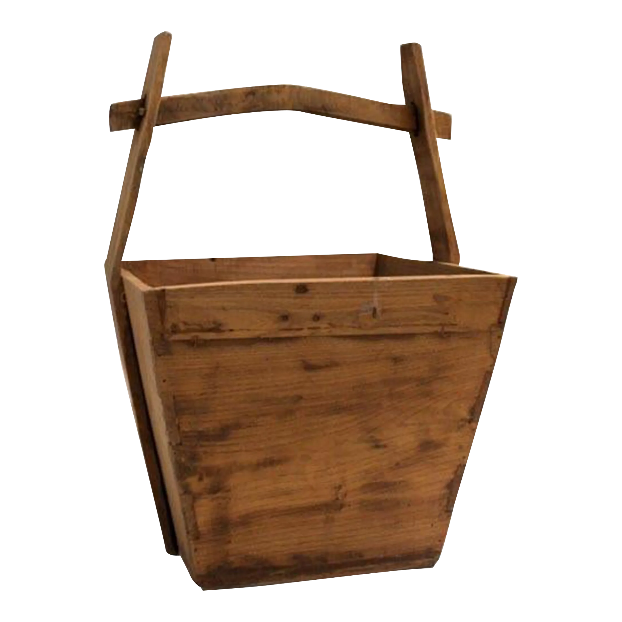 Grain Box With Wood Handle Square | Chairish