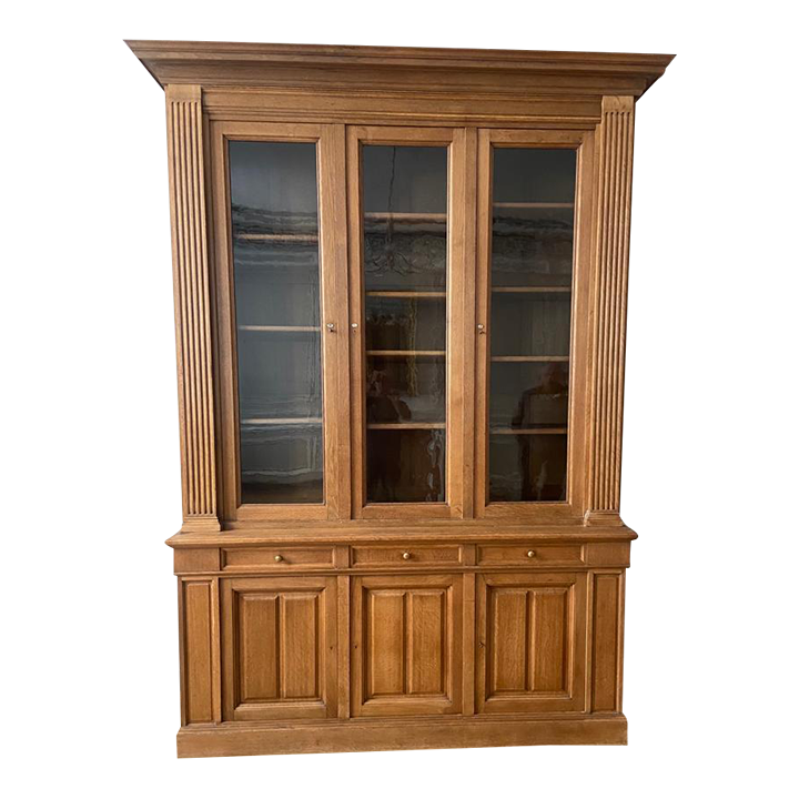 Old French Library Late 19th Century Solid Oak Period Tiles Bookcase ...