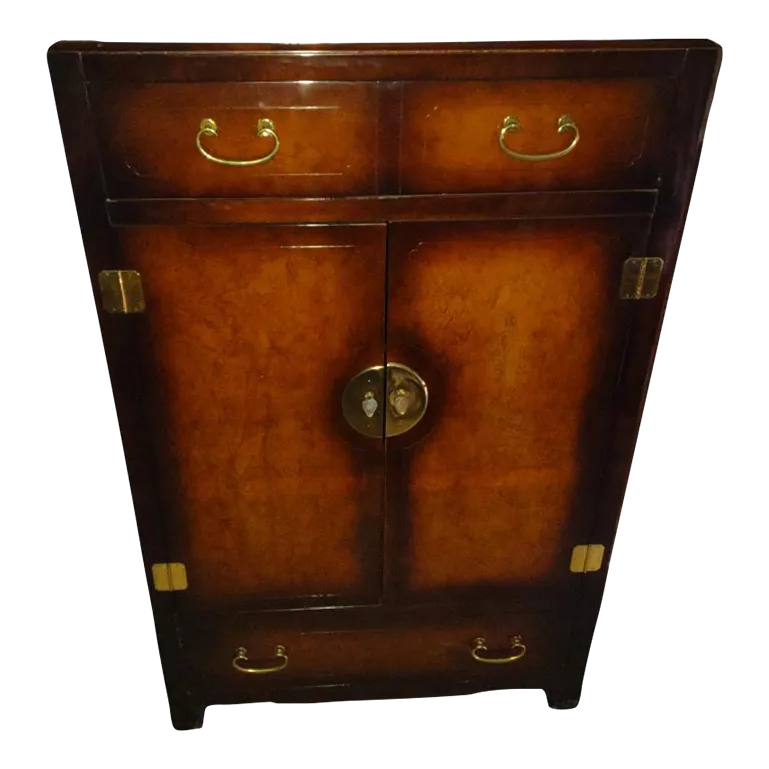 Late 20th Century Asian Styled Lacquered Wardrobe | Chairish