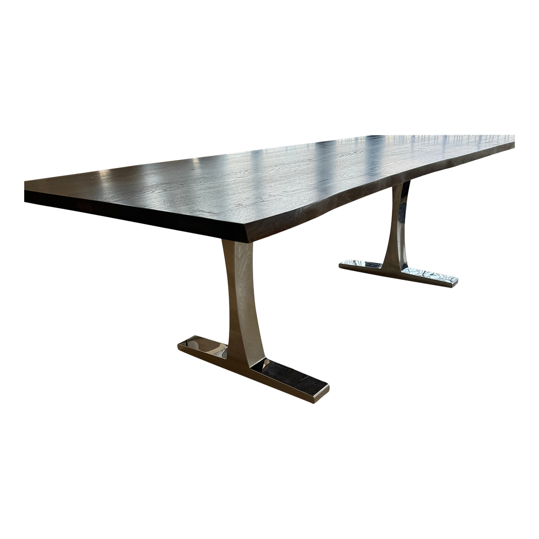 Oak and Steel Toulouse Dining Table | Chairish