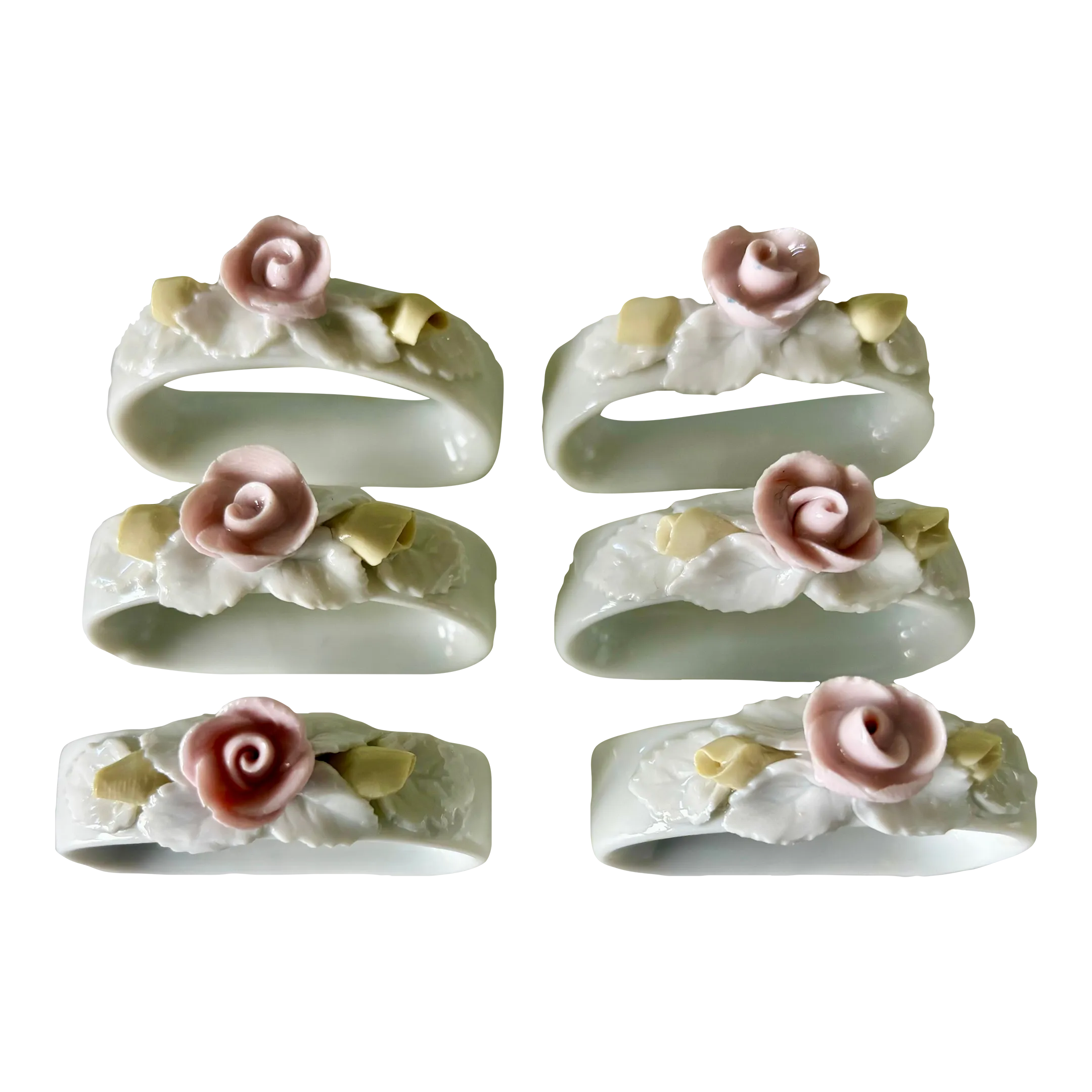 1970s Kaiser Porcelain Napkin Rings - Set of 6 | Chairish