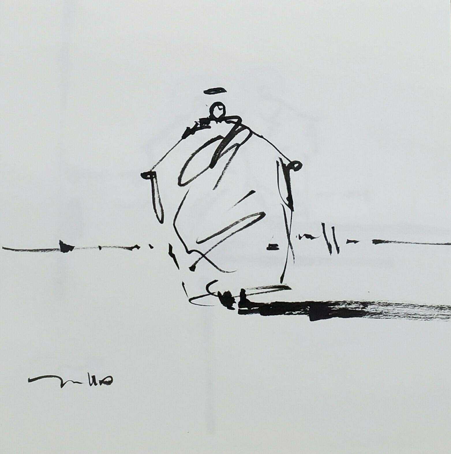 Contemporary Minimalist Figurative Ink Drawing by Jose Trujillo | Chairish