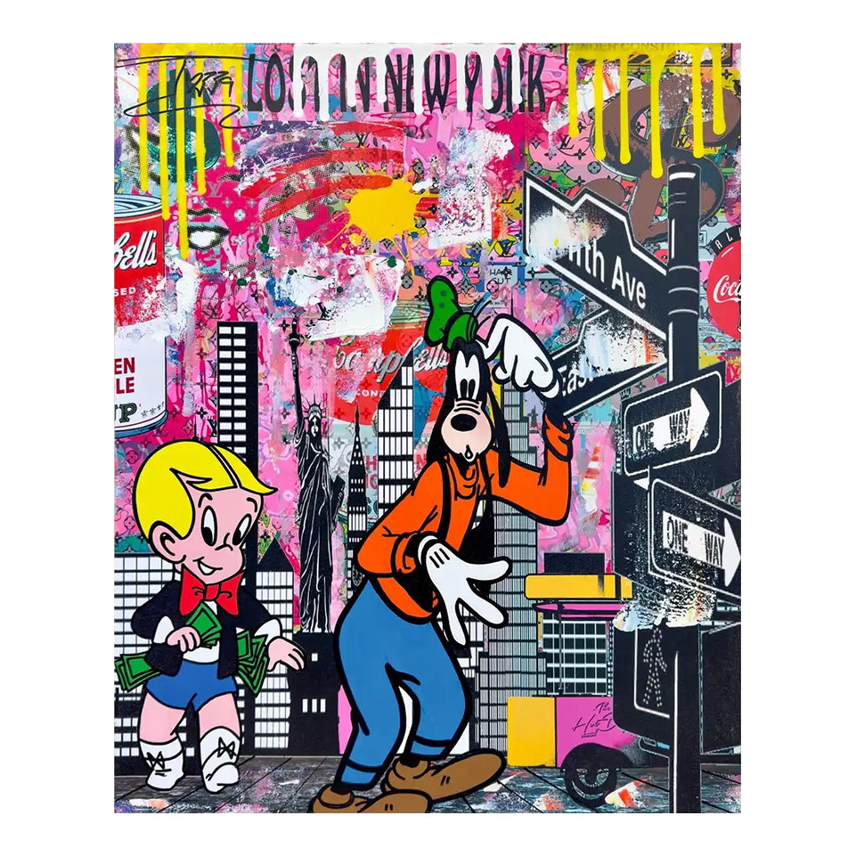 Pop Art Jozza "Lost in New York" Original Acrylic on Canvas, Signed ...