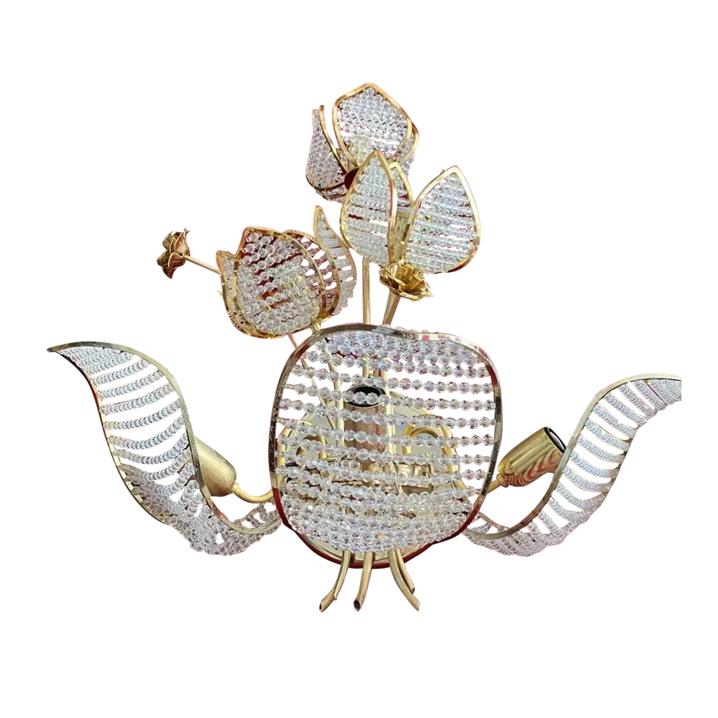 1960's Grand Scale Mid Century Modern Palm Tree "Palwa" 6 Light 24k ...