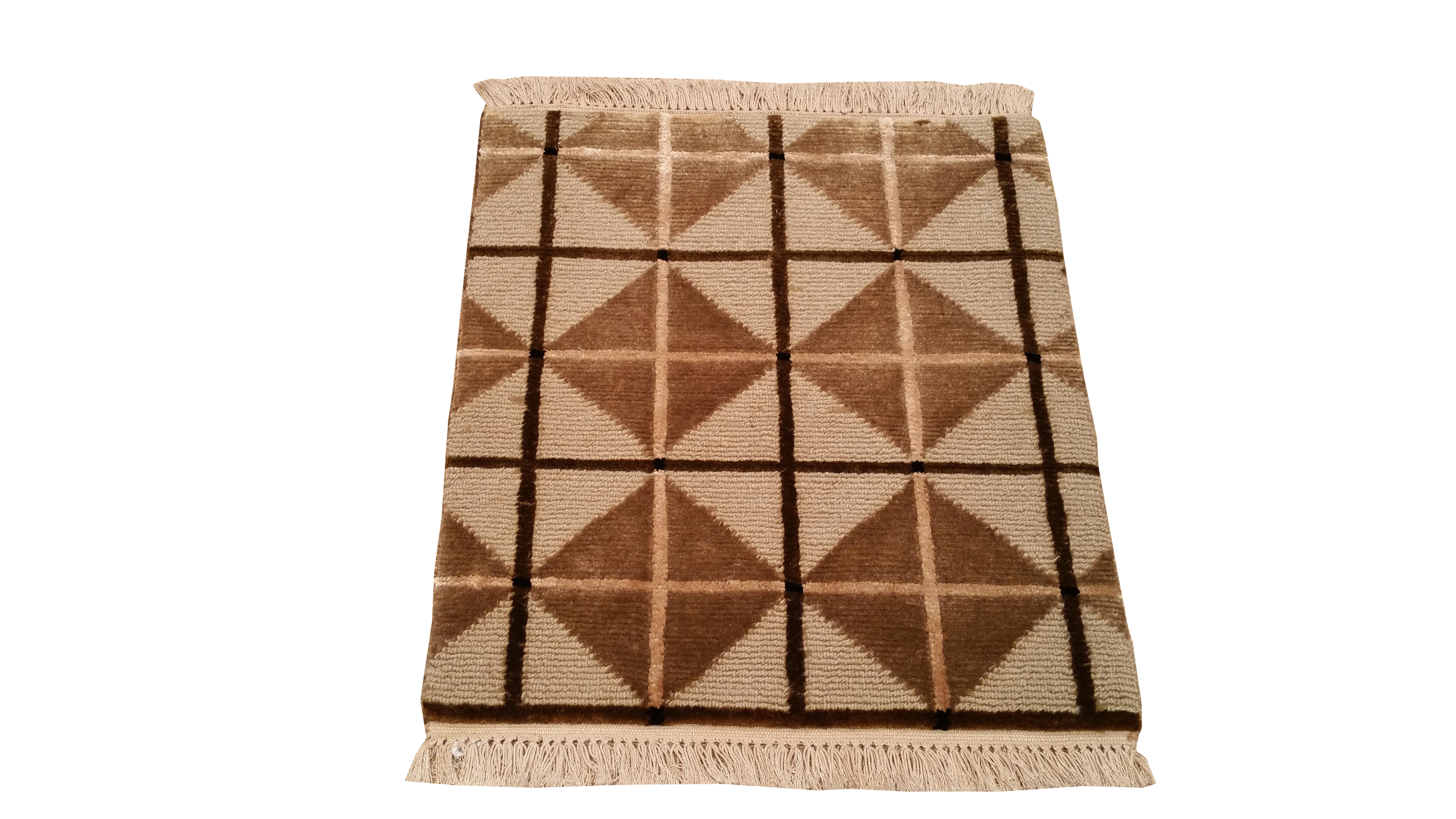 Modern Contemporary Wool & Silk Handmade Knotted Rug - 1'6" X 1'6 ...