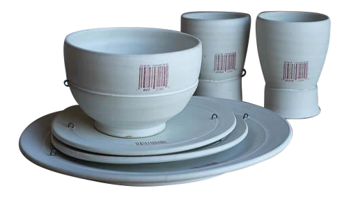 Michael T Schmidt Barcode Dishes - Set of 6 | Chairish