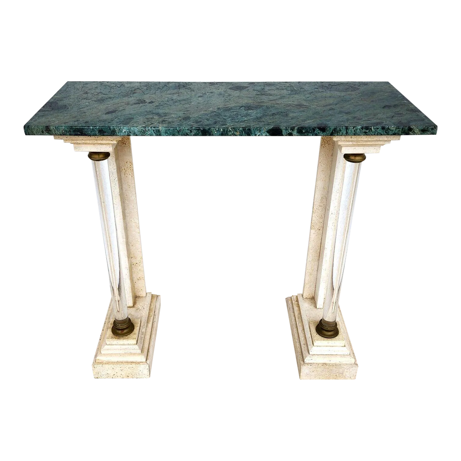 Italian Neoclassical Console Table Lucite Marble 1970s | Chairish