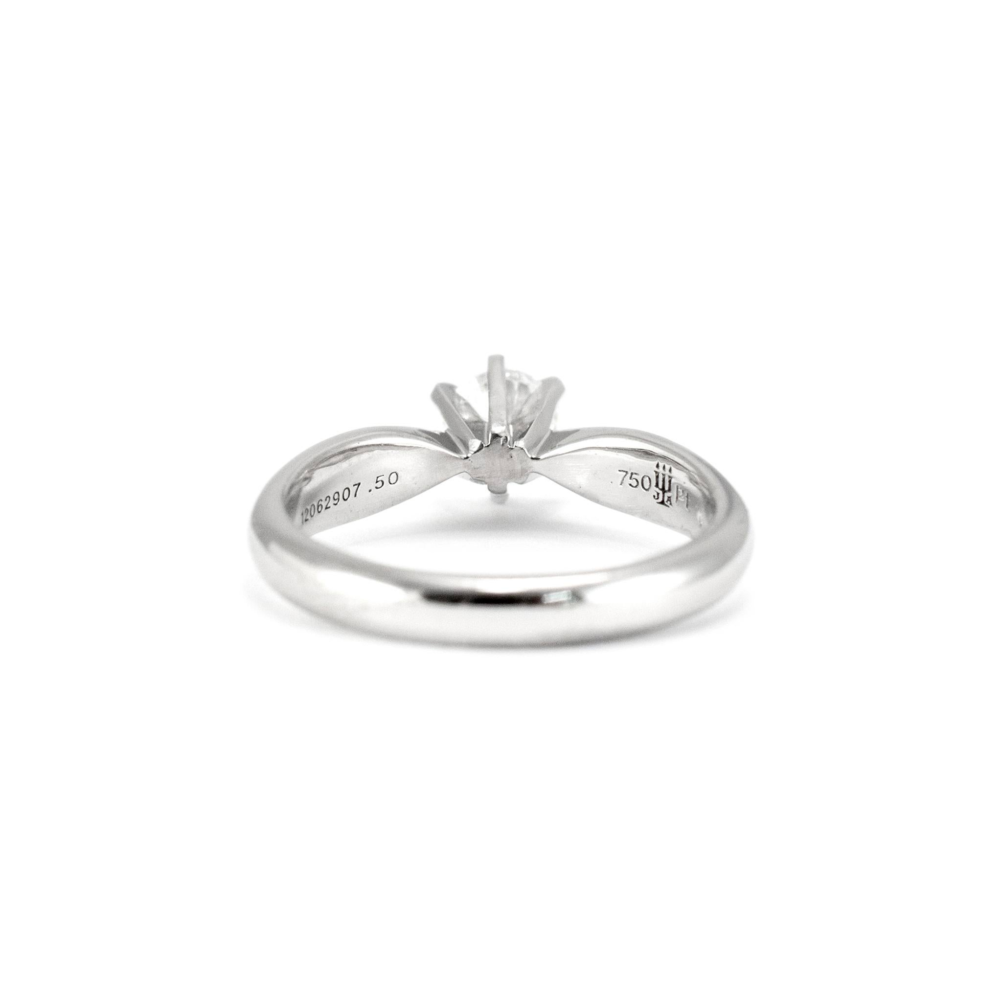 James Avery 18k White Gold Platinum Gia 0.50ct Diamond Solitaire Engagement Ring