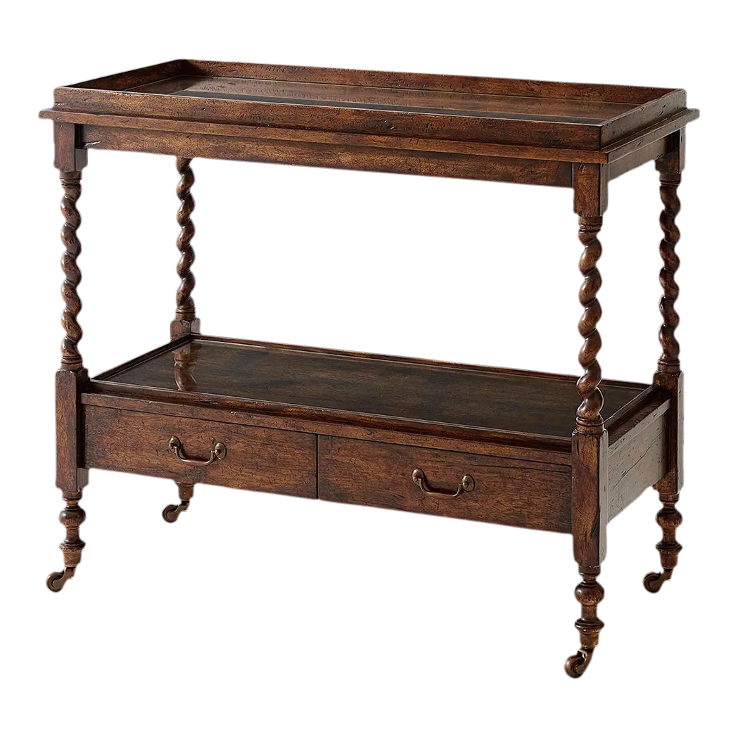 Antiqued Style Serving Table | Chairish