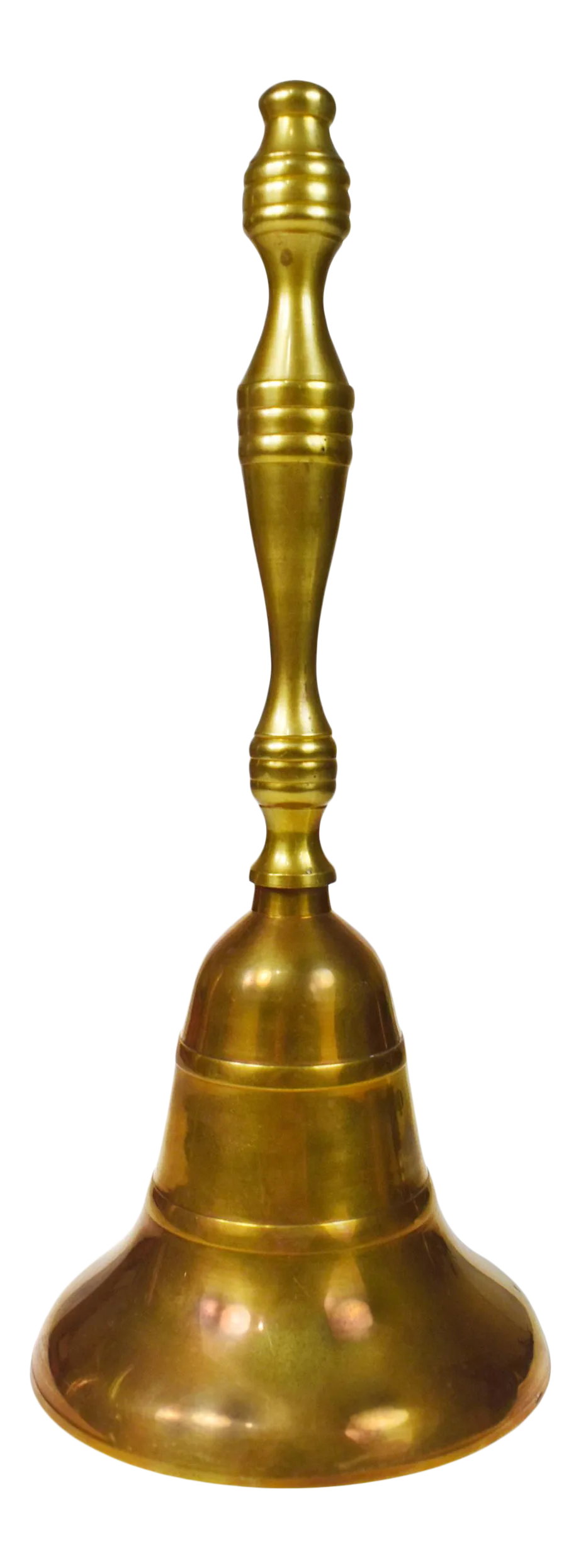 Vintage Tall Brass Church School Teacher Bell With Tall Handle | Chairish