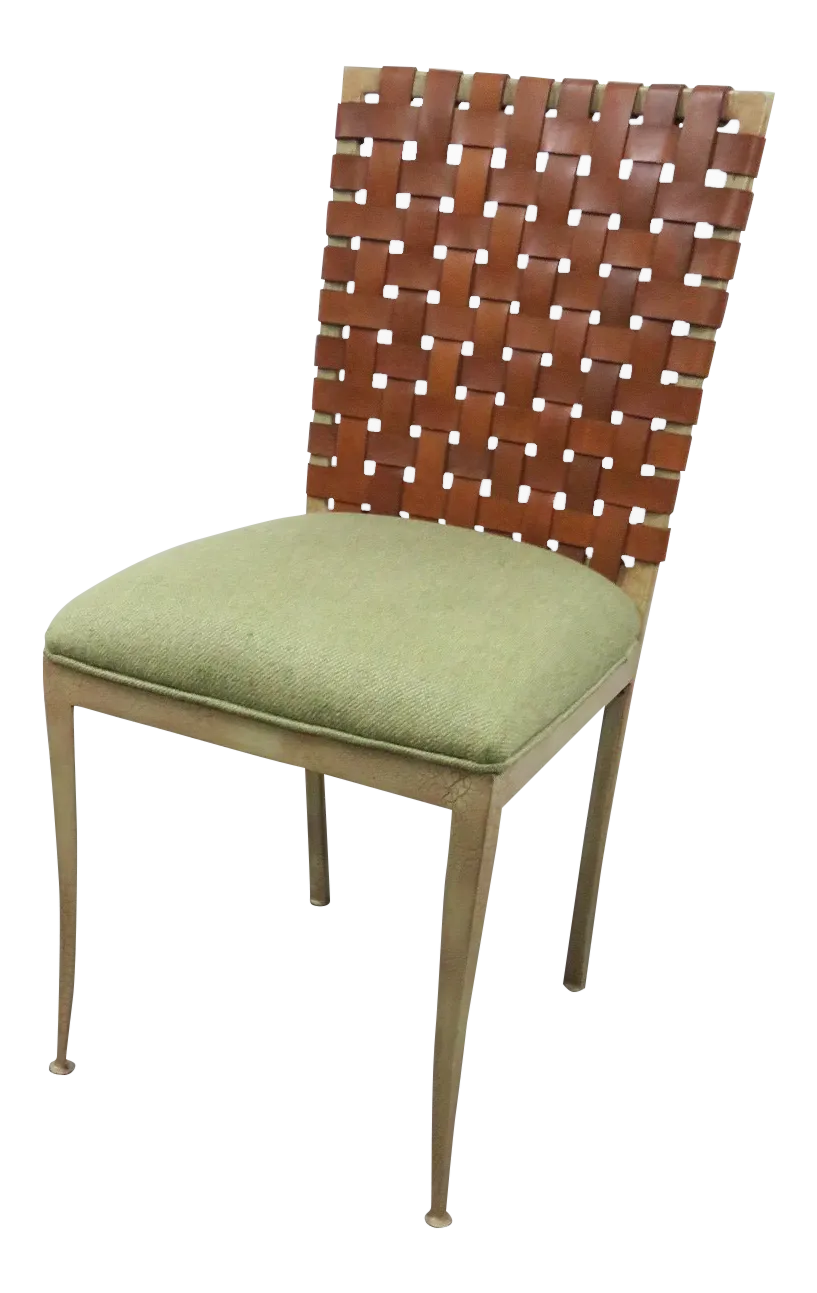 Late 20th Century Modern Harden Iron & Leather Side Chair | Chairish