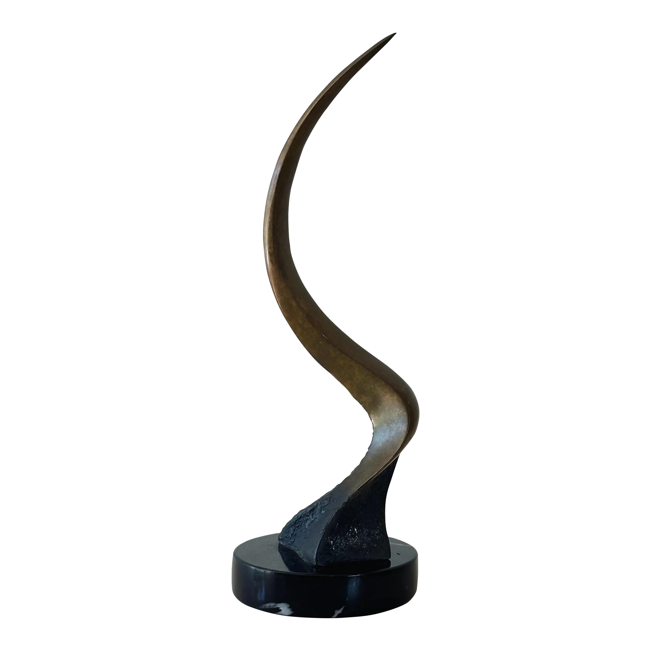 Mid-Century Modern Tom Bennett Signed Bronze Marble Table Sculpture ...